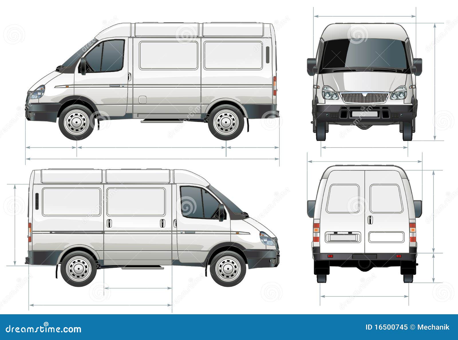 Vector Delivery / Cargo Van Stock Vector - Illustration of dimensions ...
