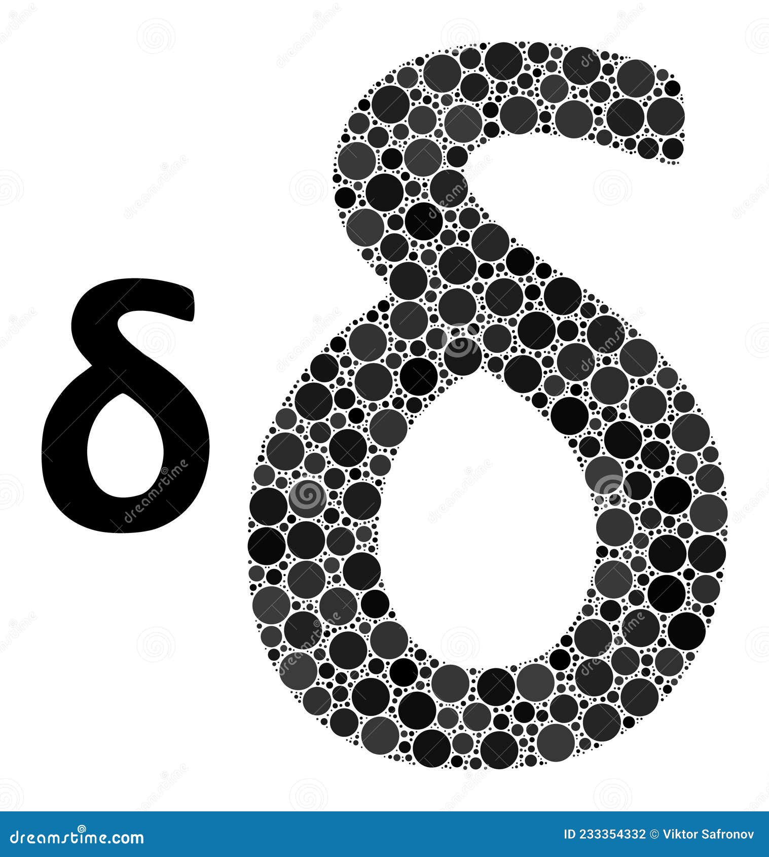 Vector Delta Greek Lowercase Symbol Composition of Dots Stock Vector ...