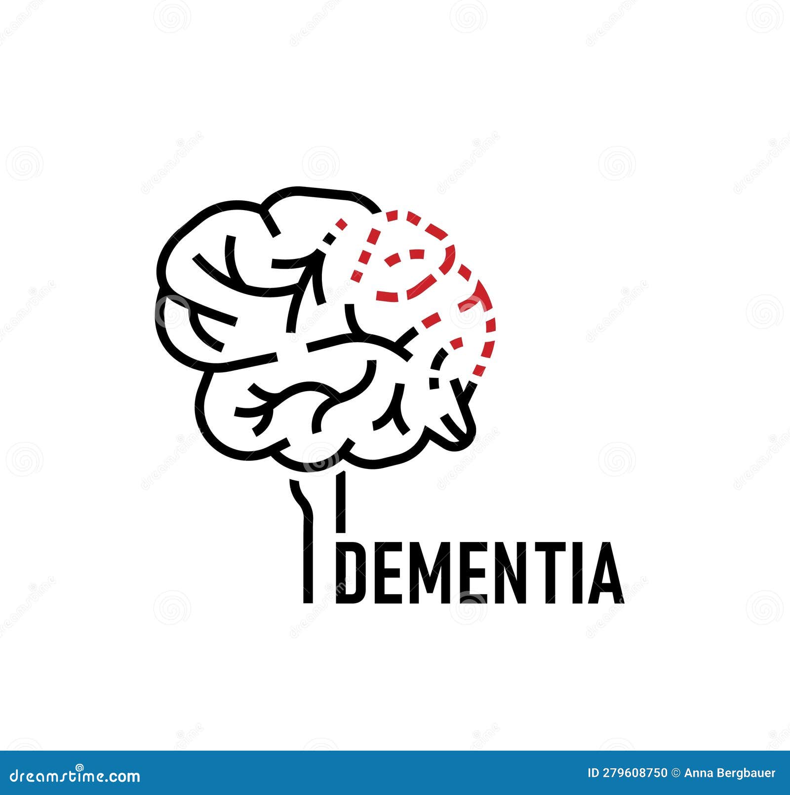 Vector Dementia Infographic In Outline Style Editable Illustration