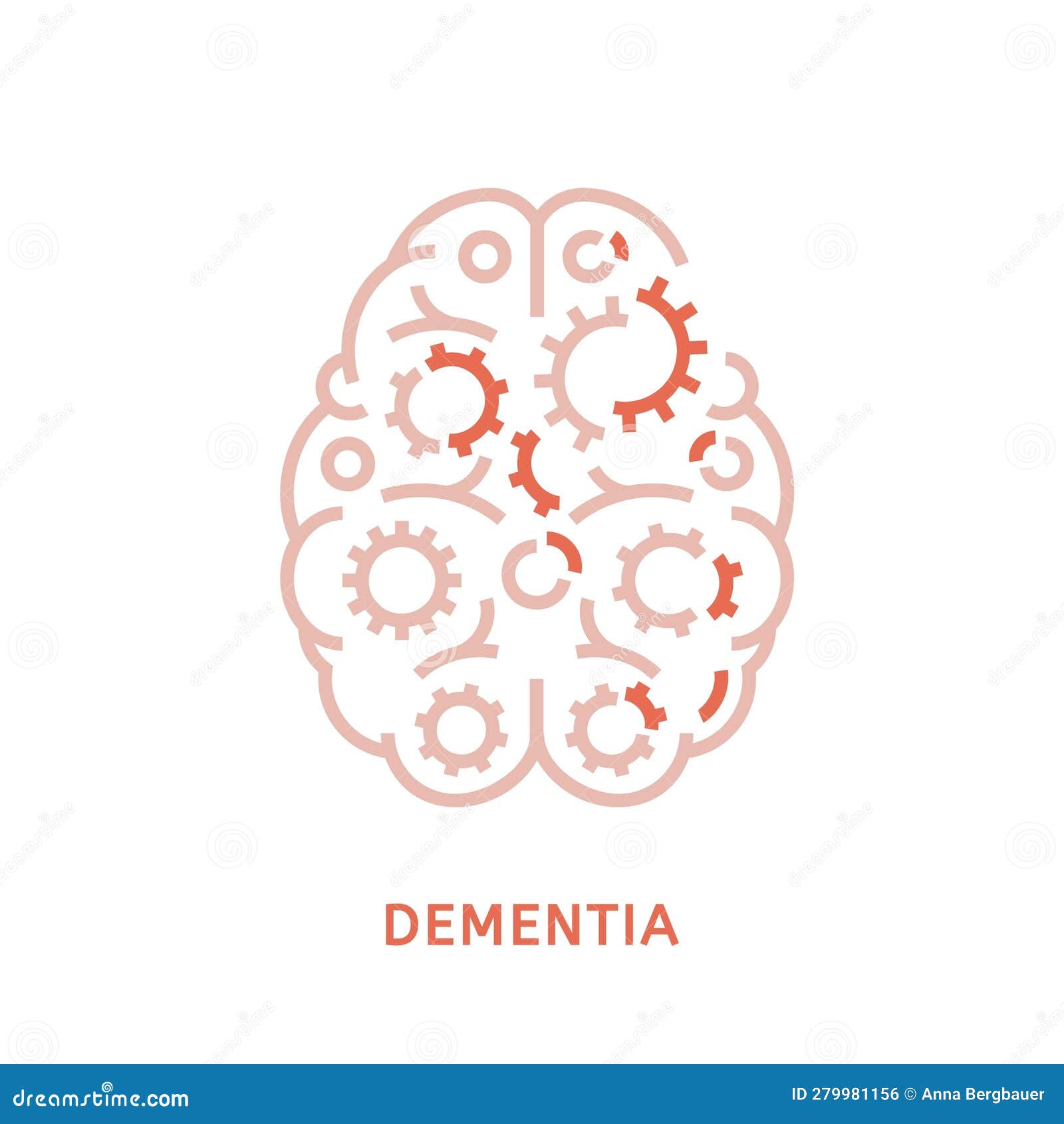 Vector Dementia Infographic In Outline Style Editable Illustration