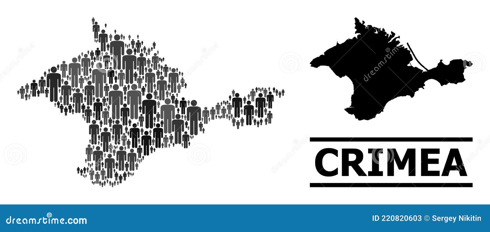 Vector Demographics Mosaic Map of Crimea and Solid Map Stock Vector ...
