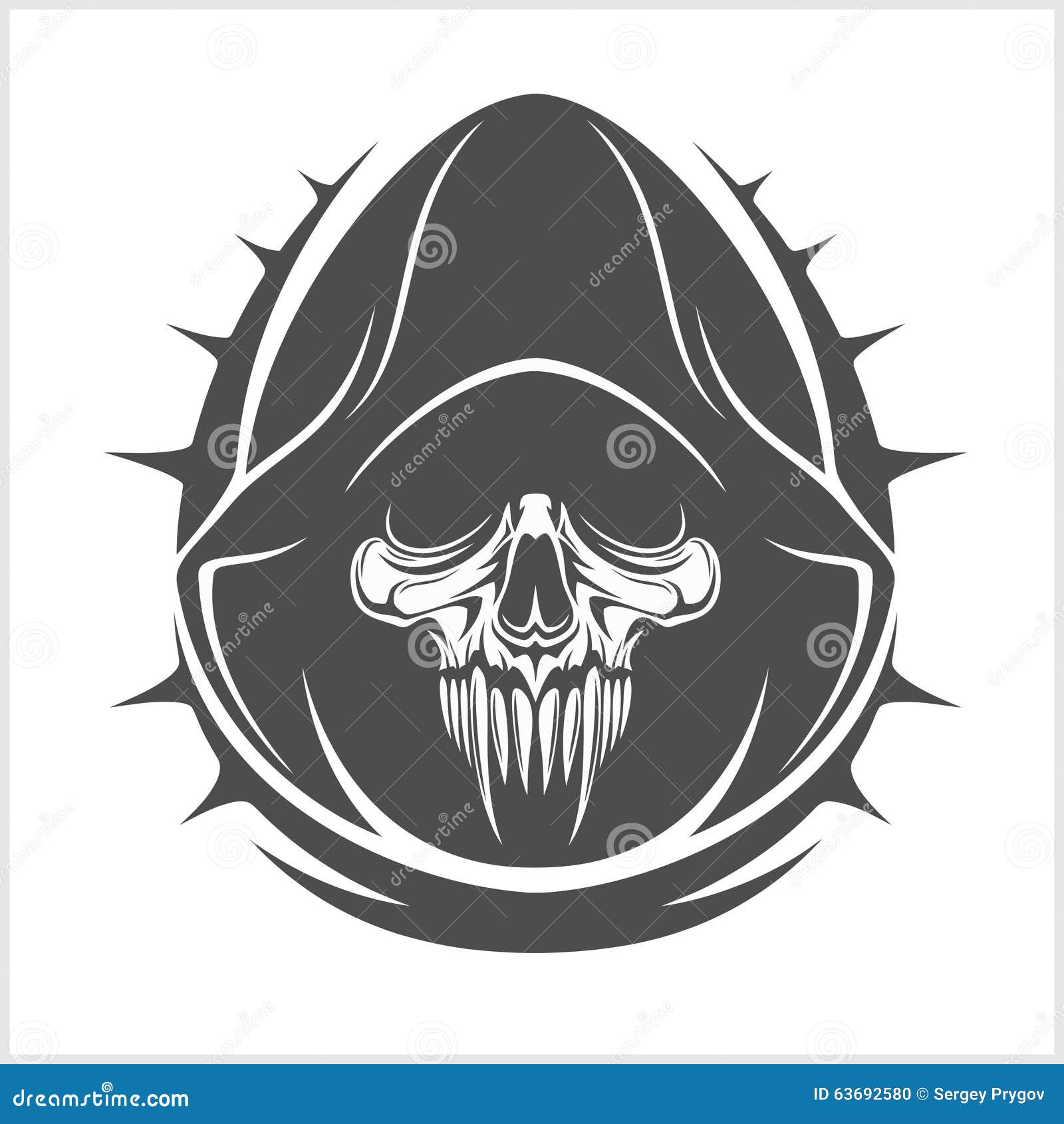 Red Demon Skull Bound With Barb Wire Disintegrating Into Dust - Side ...