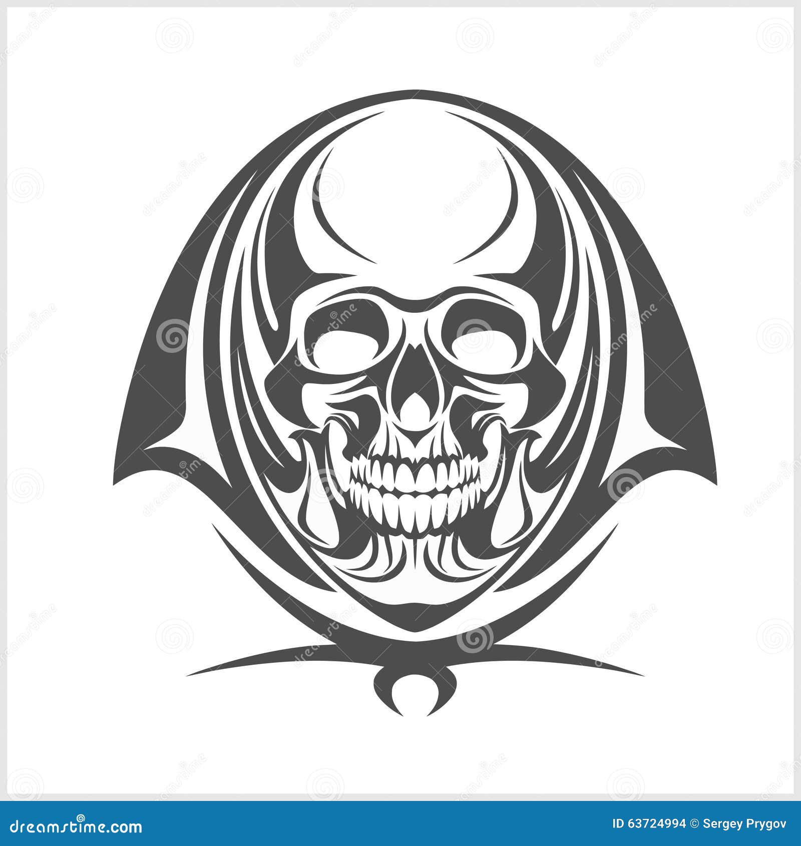 Vector Demon Skull stock vector. Illustration of devil - 63724994