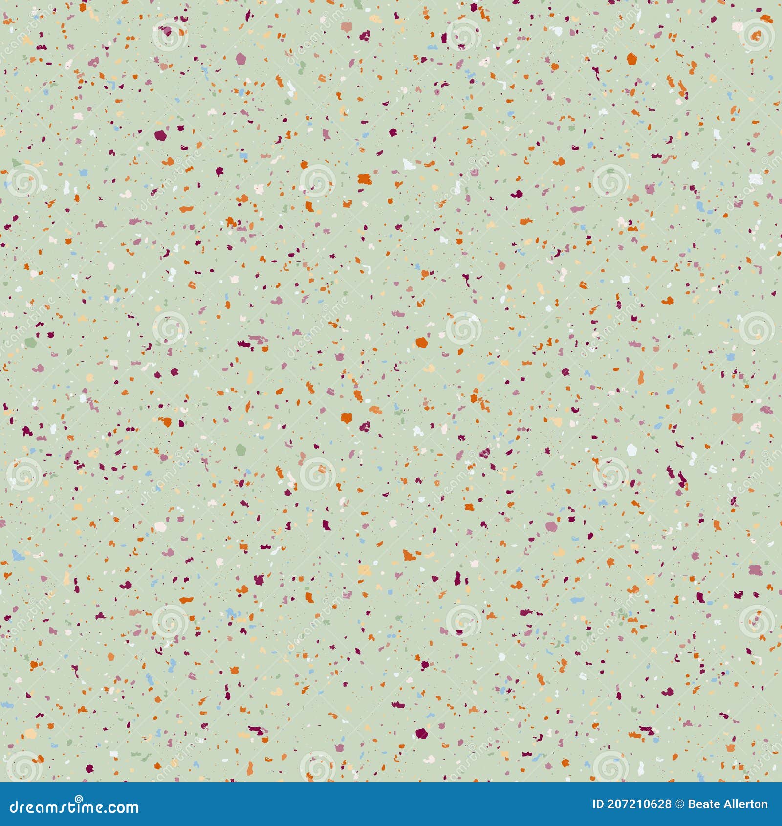 Vector Dense Terrazzo Pattern Seamless Background. Green Backdrop of ...