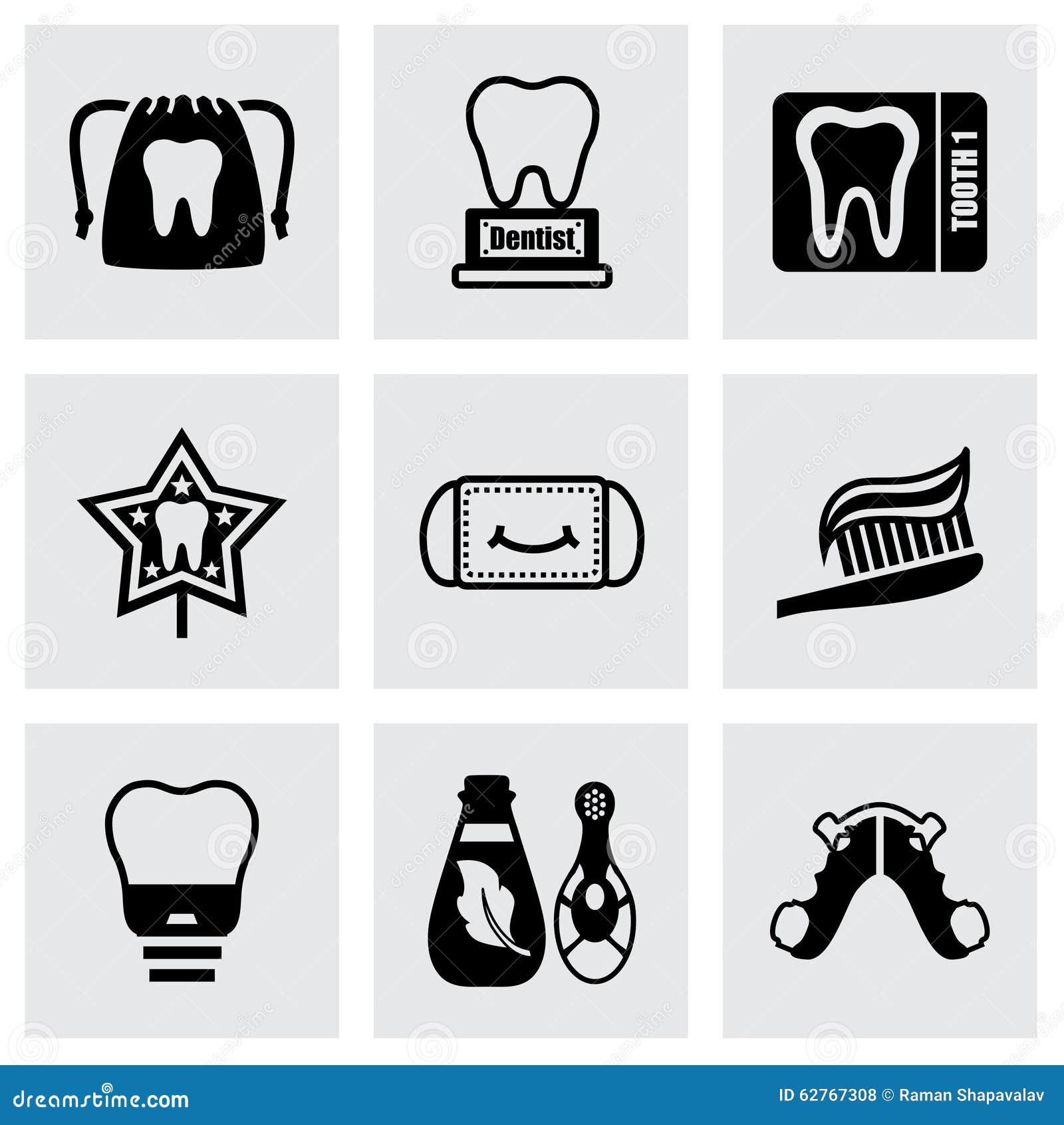 Vector Dental icon set stock vector. Illustration of symbol - 62767308