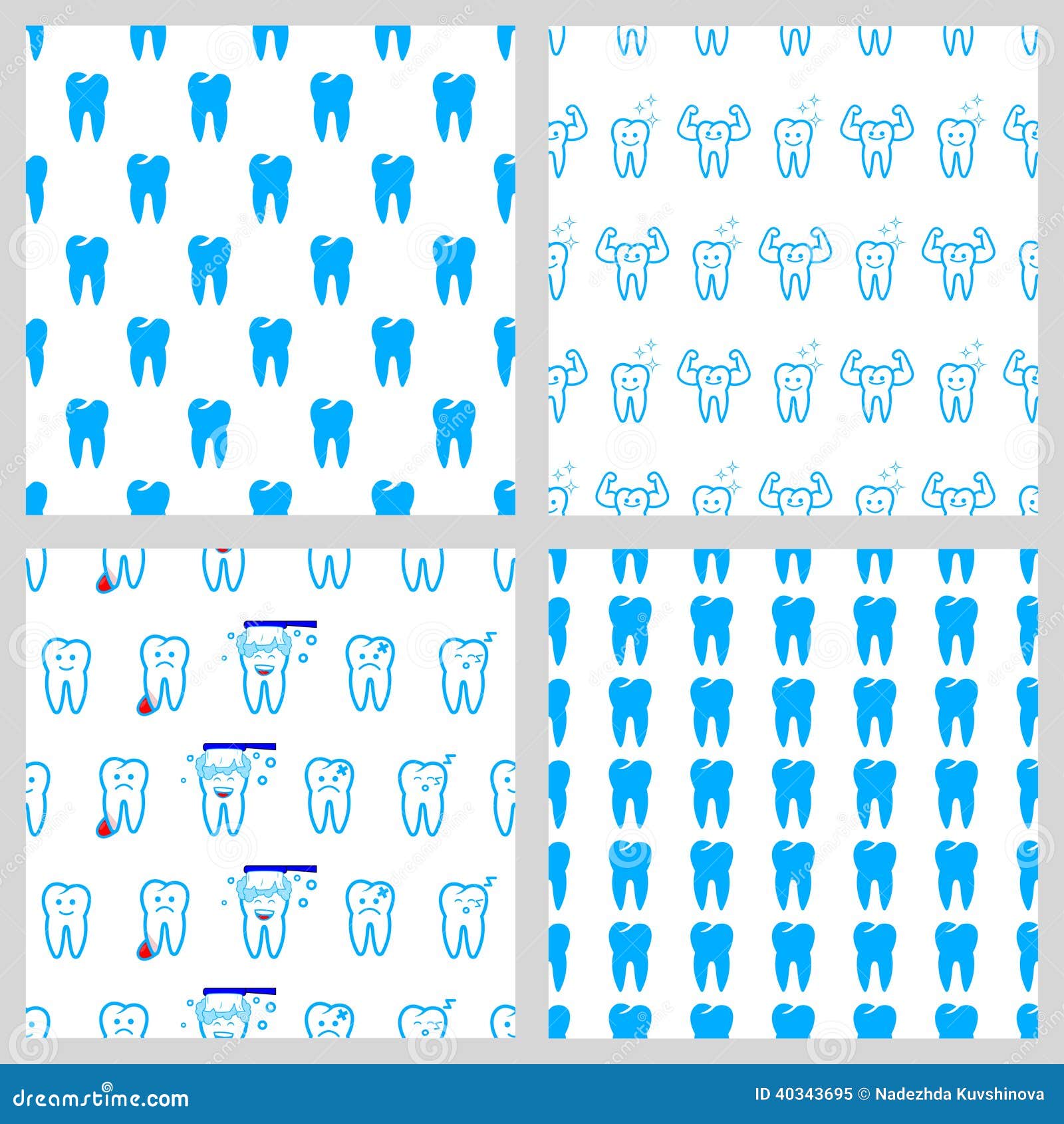 Vector Dental Seamless Pattern Stock Illustration - Illustration of ...