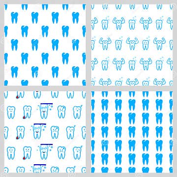 Vector Dental Seamless Pattern Stock Illustration - Illustration of ...
