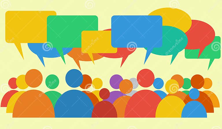Vector Depicting Discussion & Dialog with Divergent Points of View ...