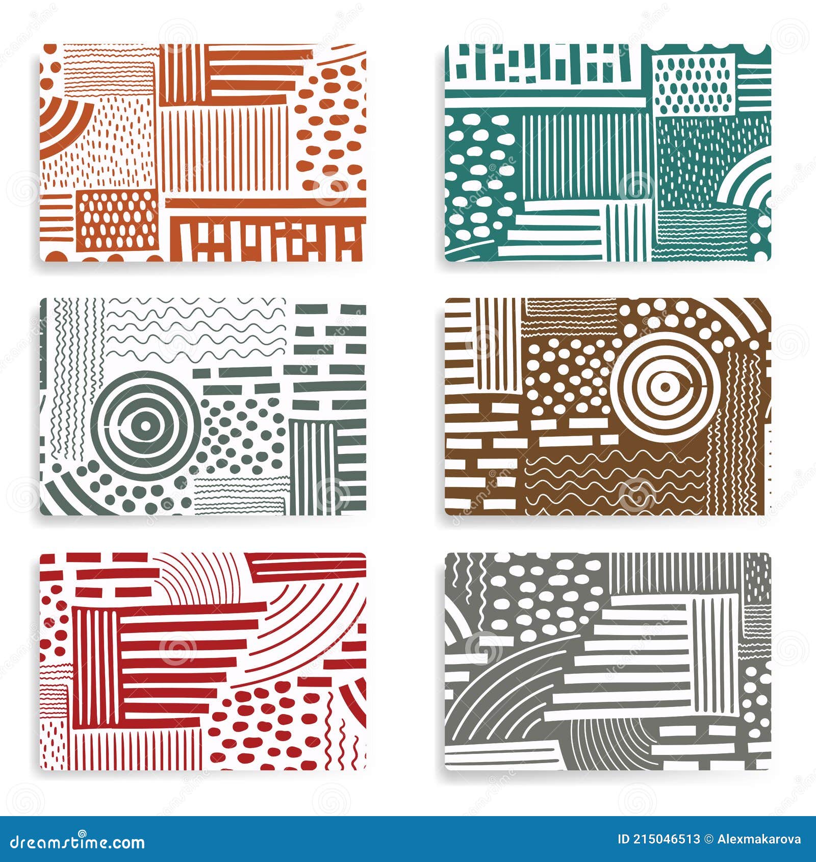 Vector Design of 6 Abstract Cards Stock Vector - Illustration of ...