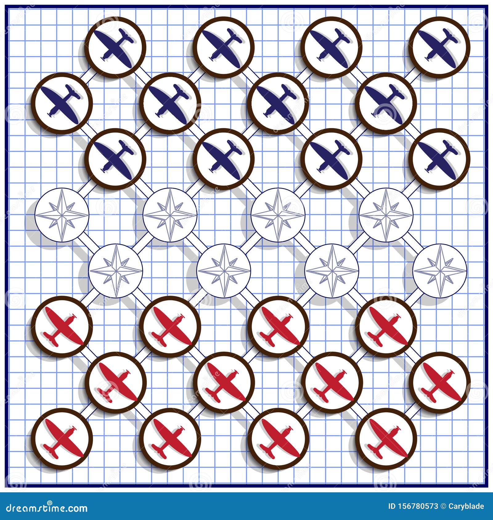 The Stylized Game of Checkers on a Sheet in a Cage. Stock Vector ...