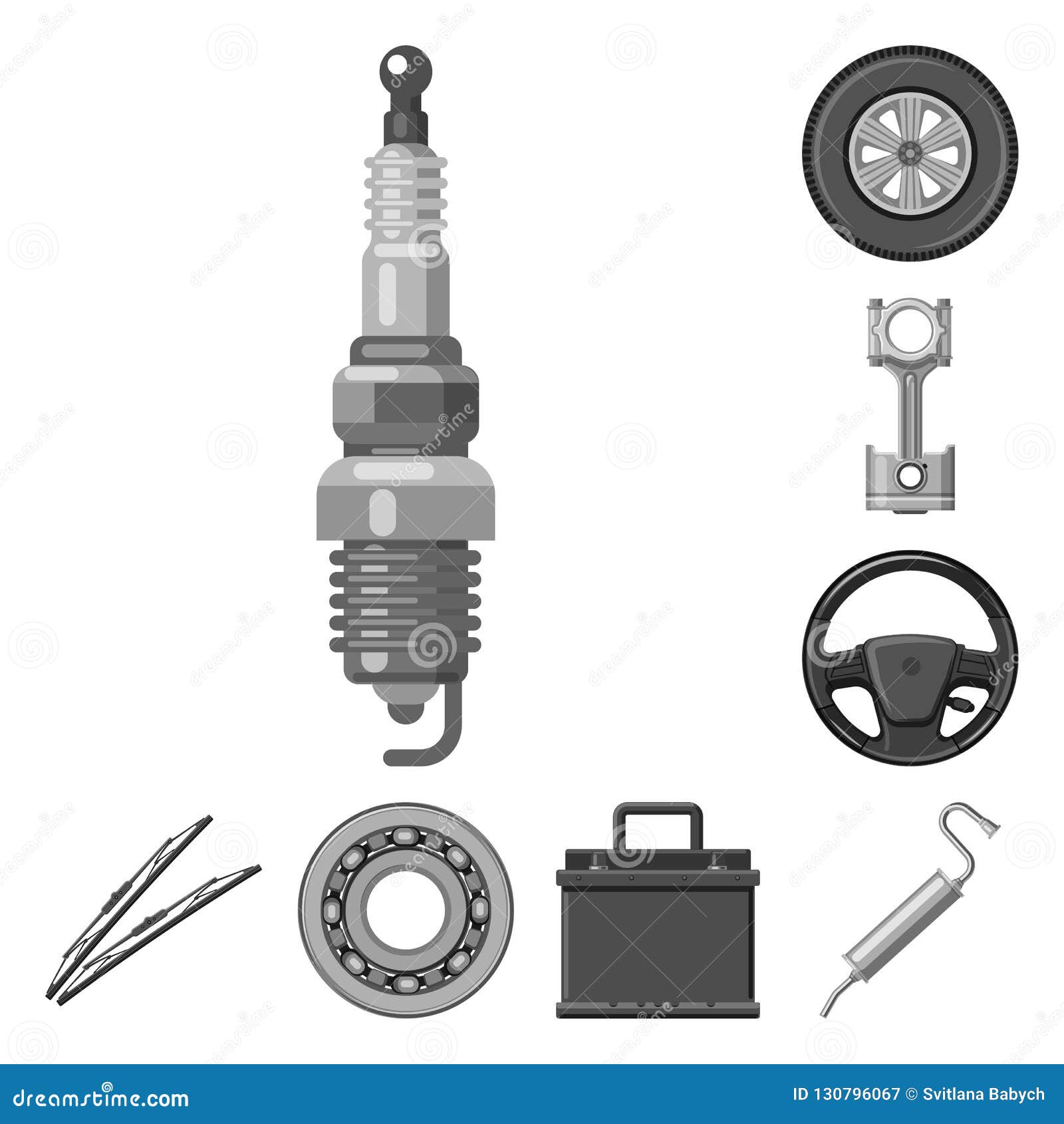 Isolated Object of Auto and Part Icon. Collection of Auto and Car Stock ...