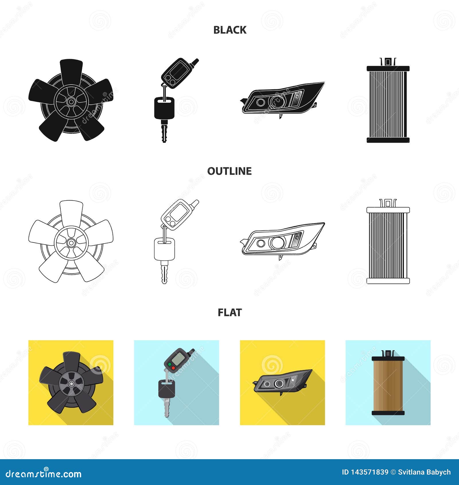 Isolated Object of Auto and Part Icon. Collection of Auto and Car ...
