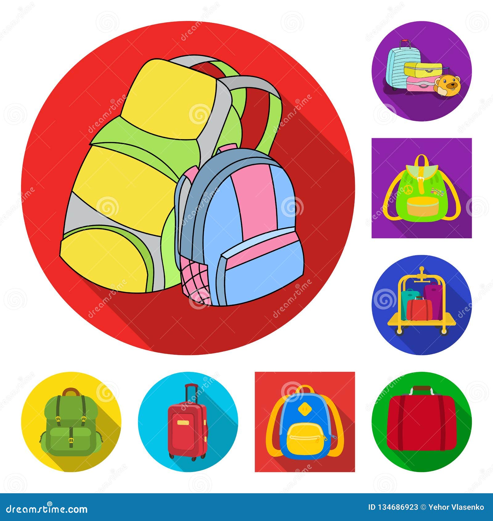 Isolated Object of and Backpack Sign. Set of and Pack Stock Vector ...