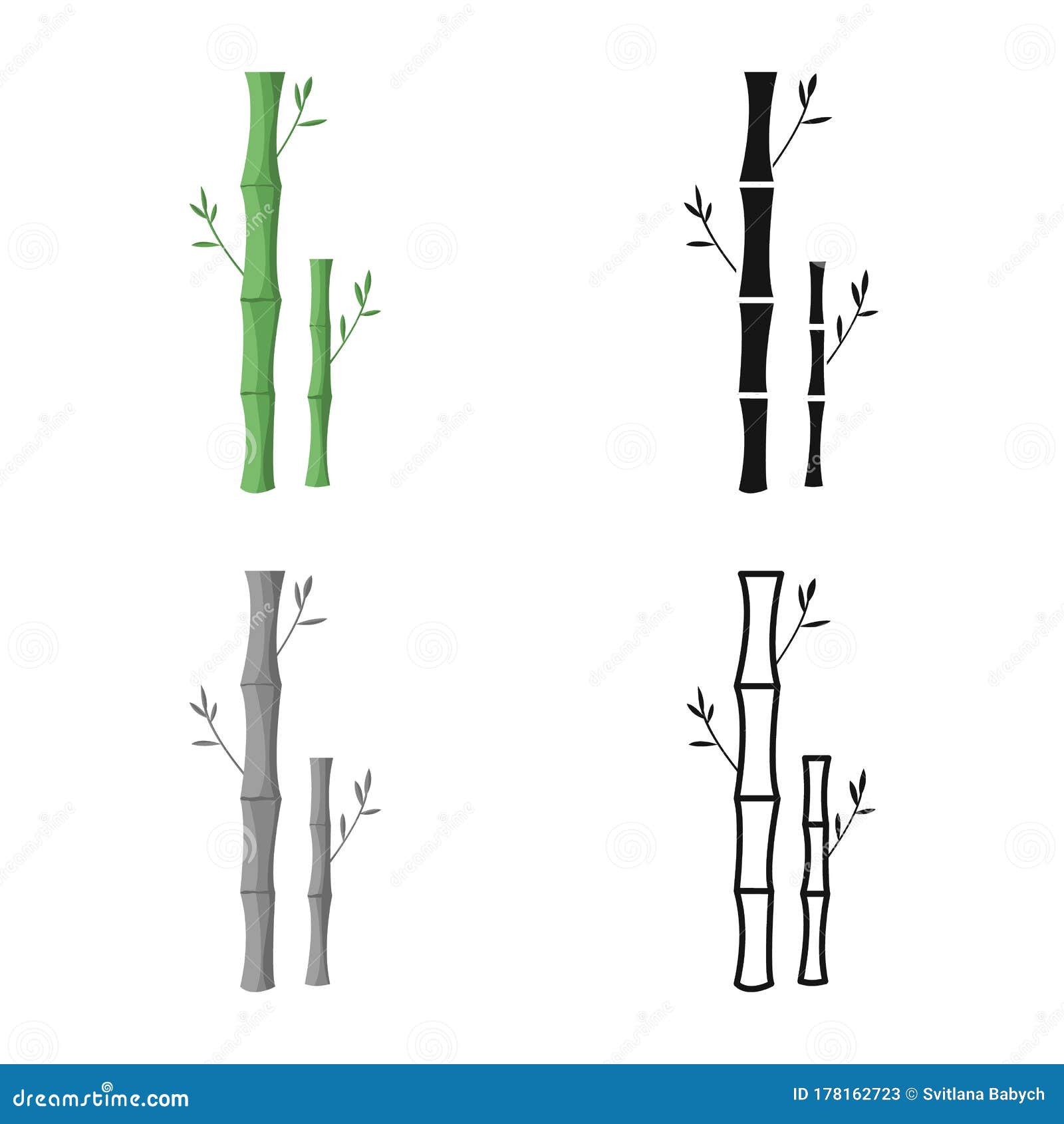 Vector Design of Bamboo and Tree Icon. Collection of Bamboo and Green ...
