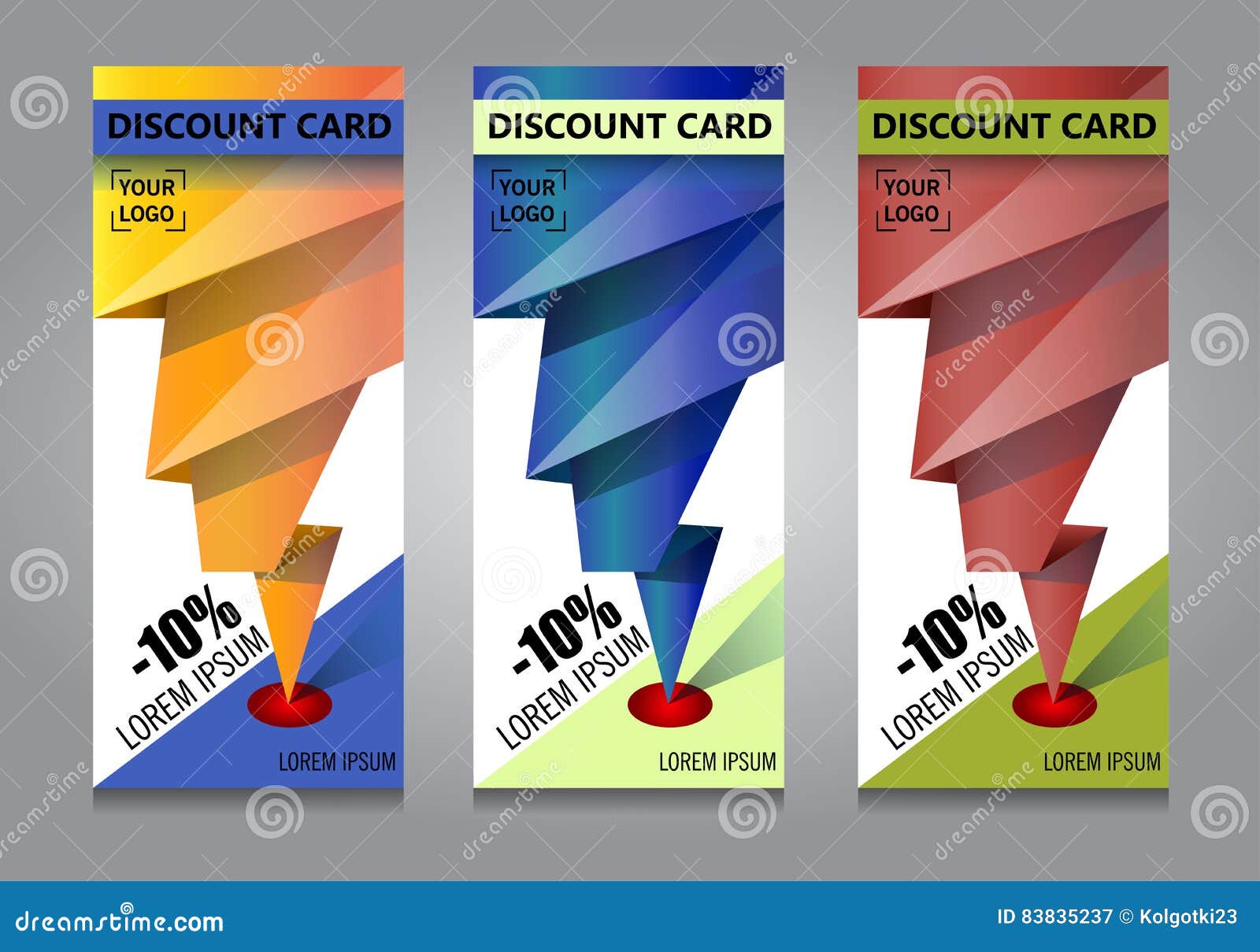 Vector Design Banner Backgrounds in Three Different Colors. Discount ...