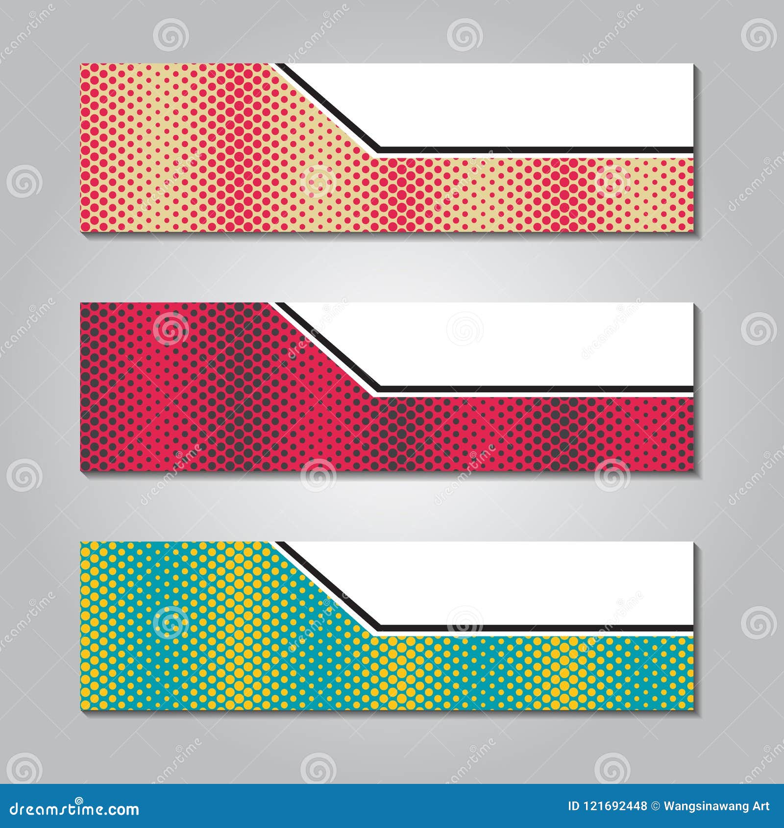 Vector Design Banner Backgrounds in Three Different Colors Stock Vector ...