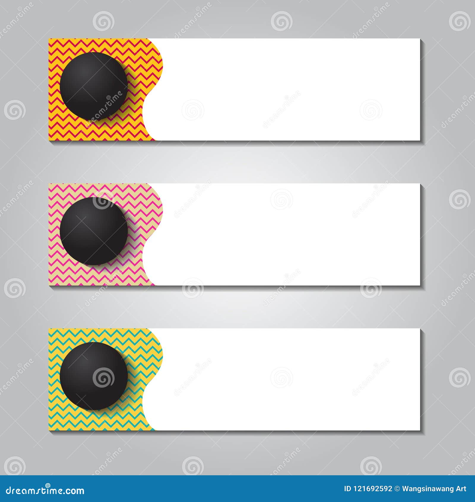 Vector Design Banner Backgrounds in Three Different Colors Stock Vector ...