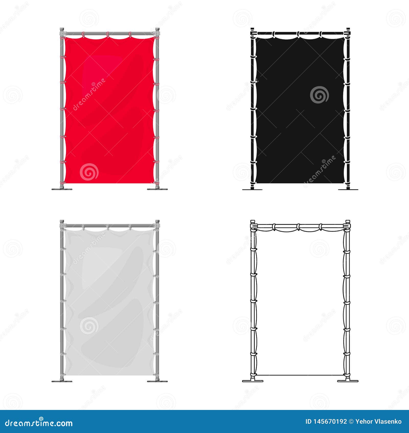 Isolated Object of Banner and Screen Icon. Set of Banner and Wall Stock ...