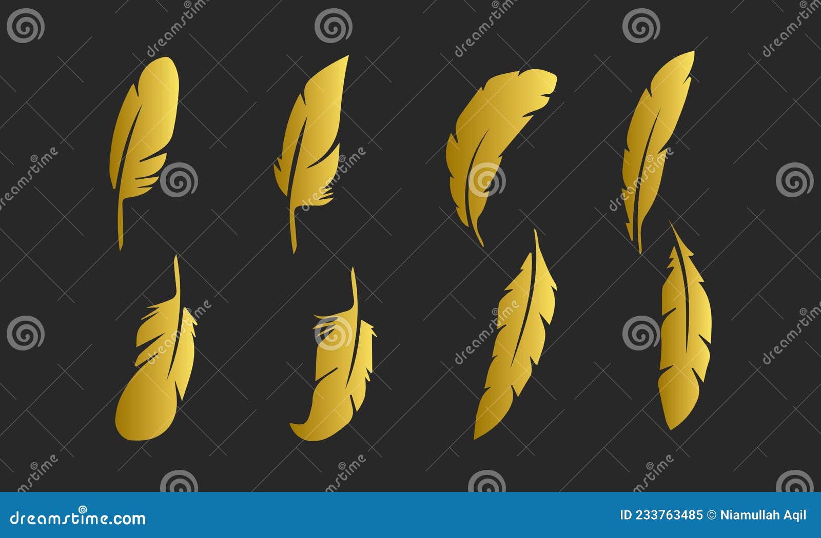 Bird feathers Gold stock vector. Illustration of design - 233763485