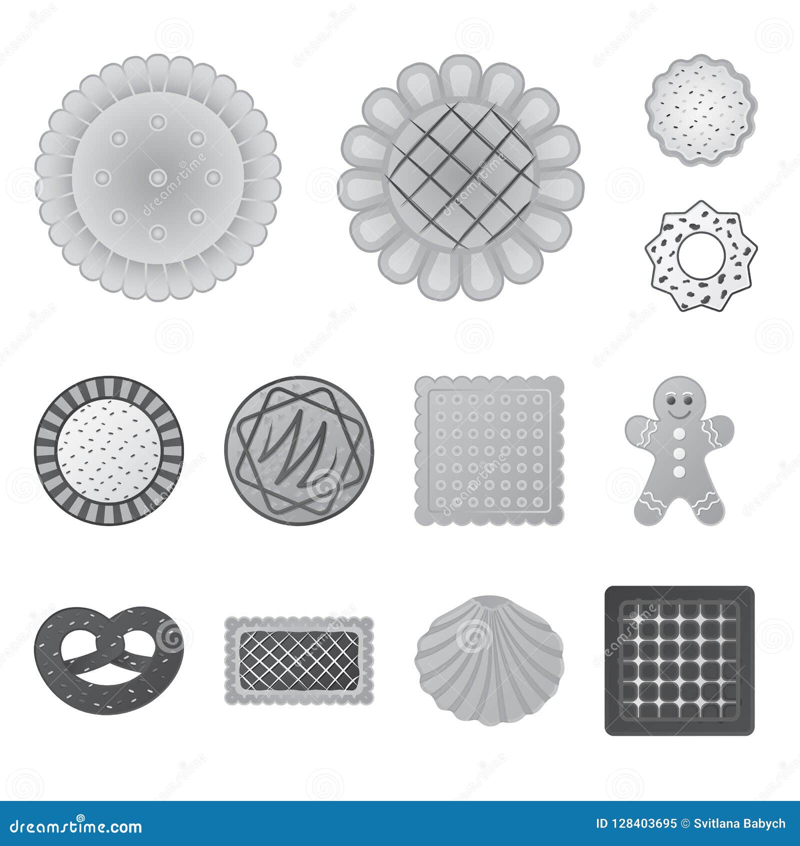 Vector Design of Biscuit and Bake Symbol. Set of Biscuit and Chocolate ...