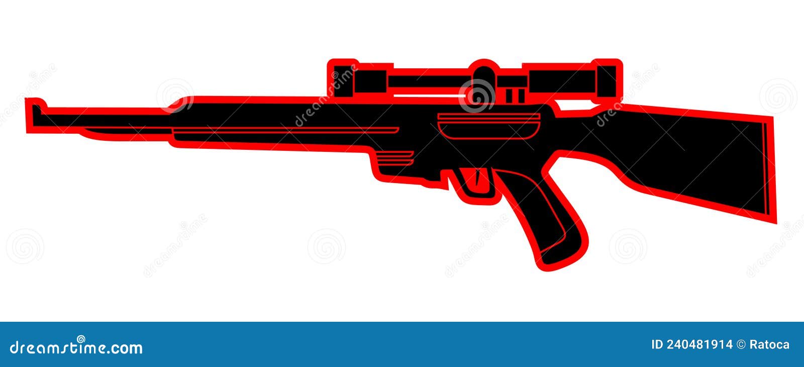 Sniper flat draw stock vector. Illustration of vector - 240481914