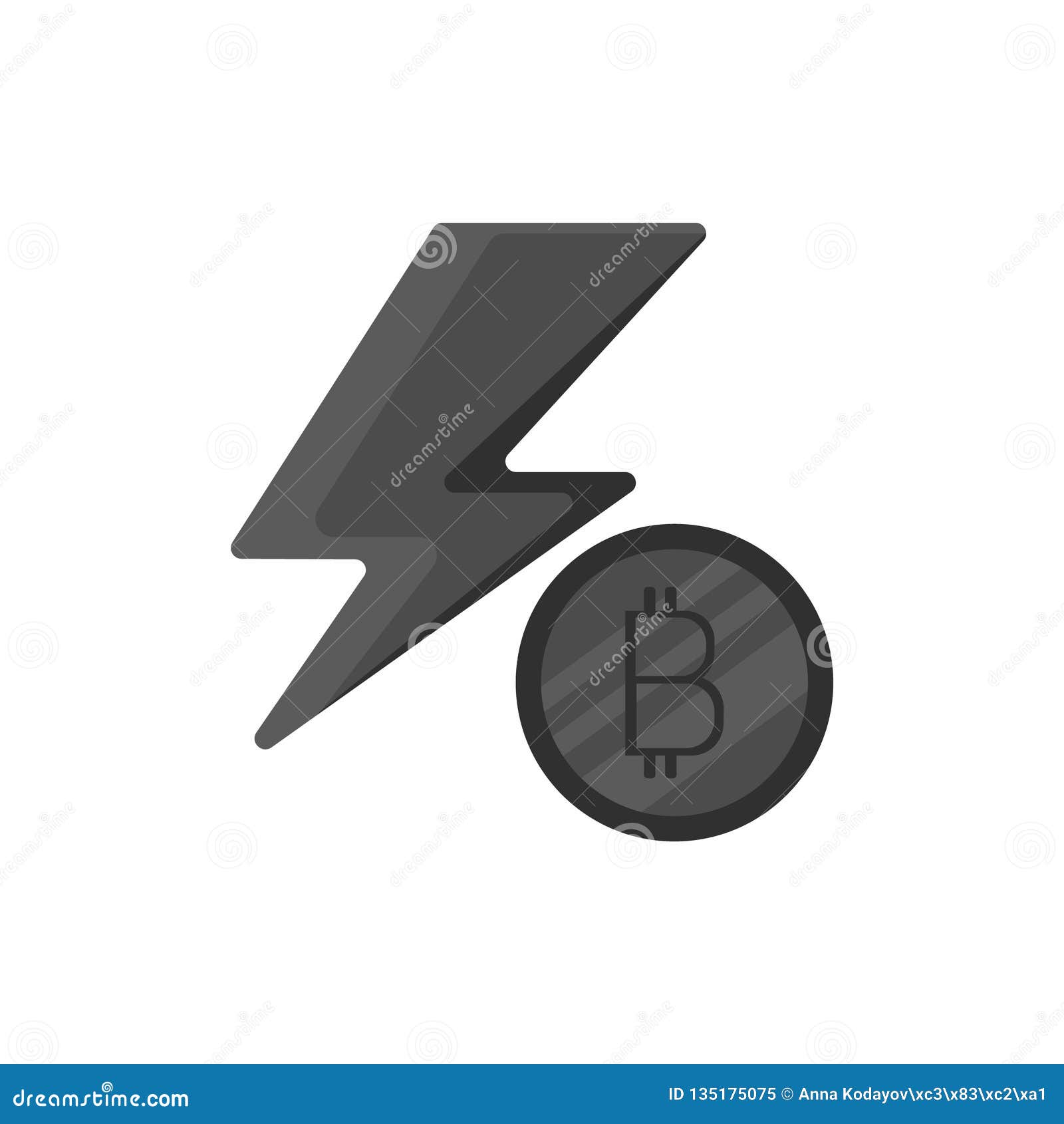 Vector Design Blockstream Bitcoin Lightning Network Logo Stock ...