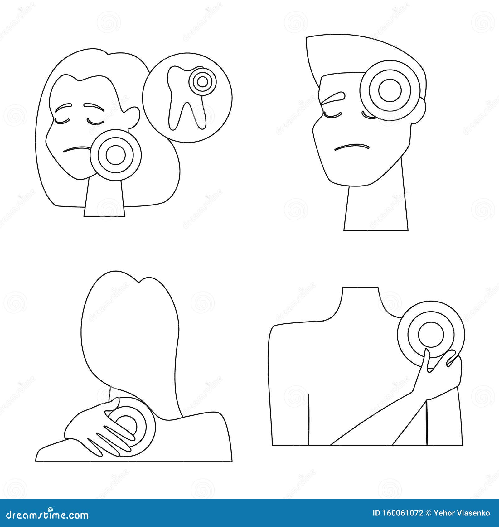 Vector Design of Bone and Inflammation Logo. Set of Bone and Wound ...