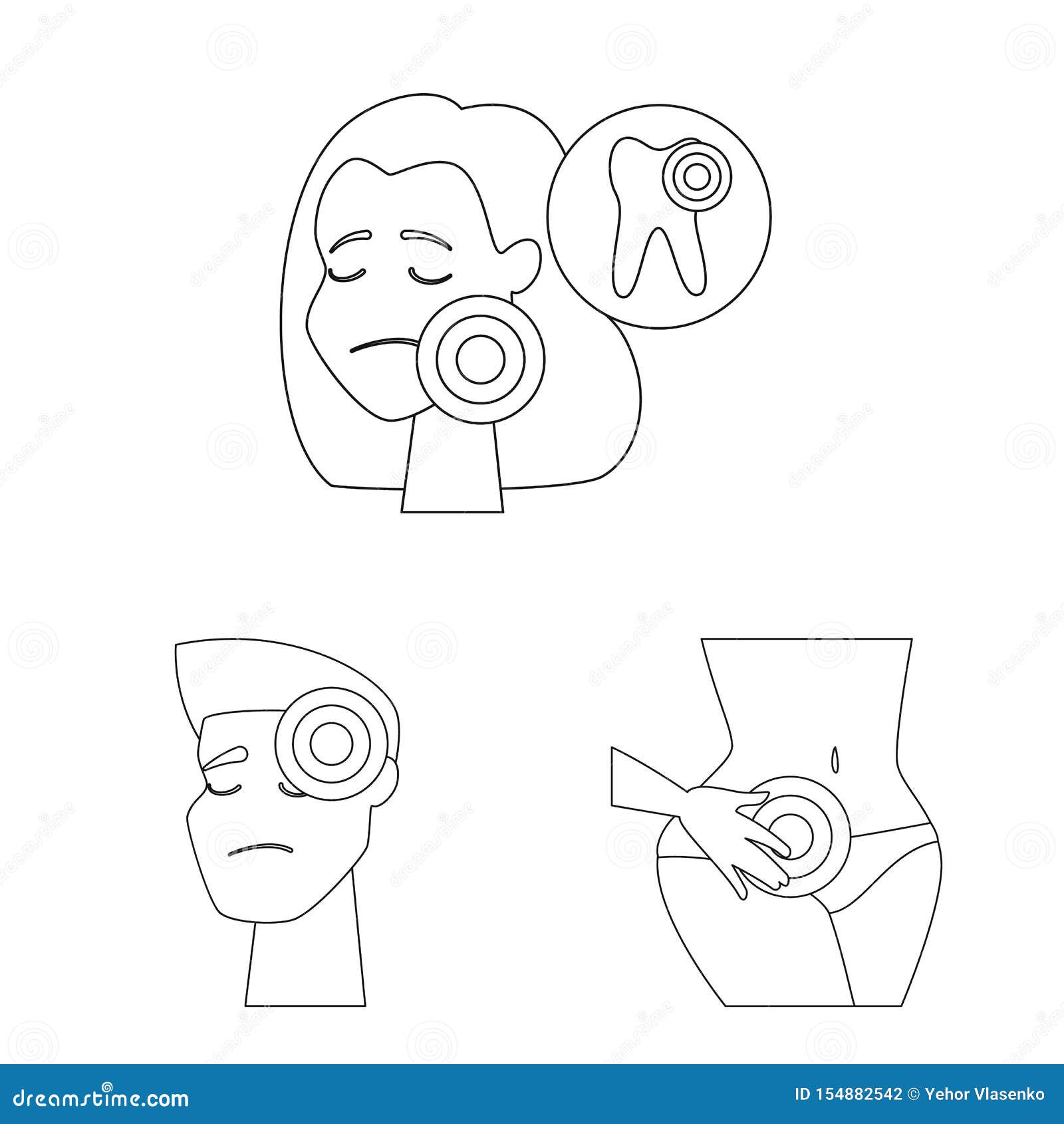 Vector Design of Bone and Inflammation Logo. Set of Bone and Wound ...