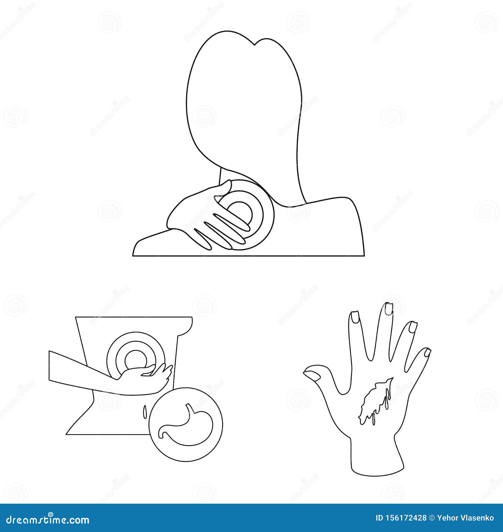 Vector Design of Bone and Inflammation Sign. Set of Bone and Wound ...