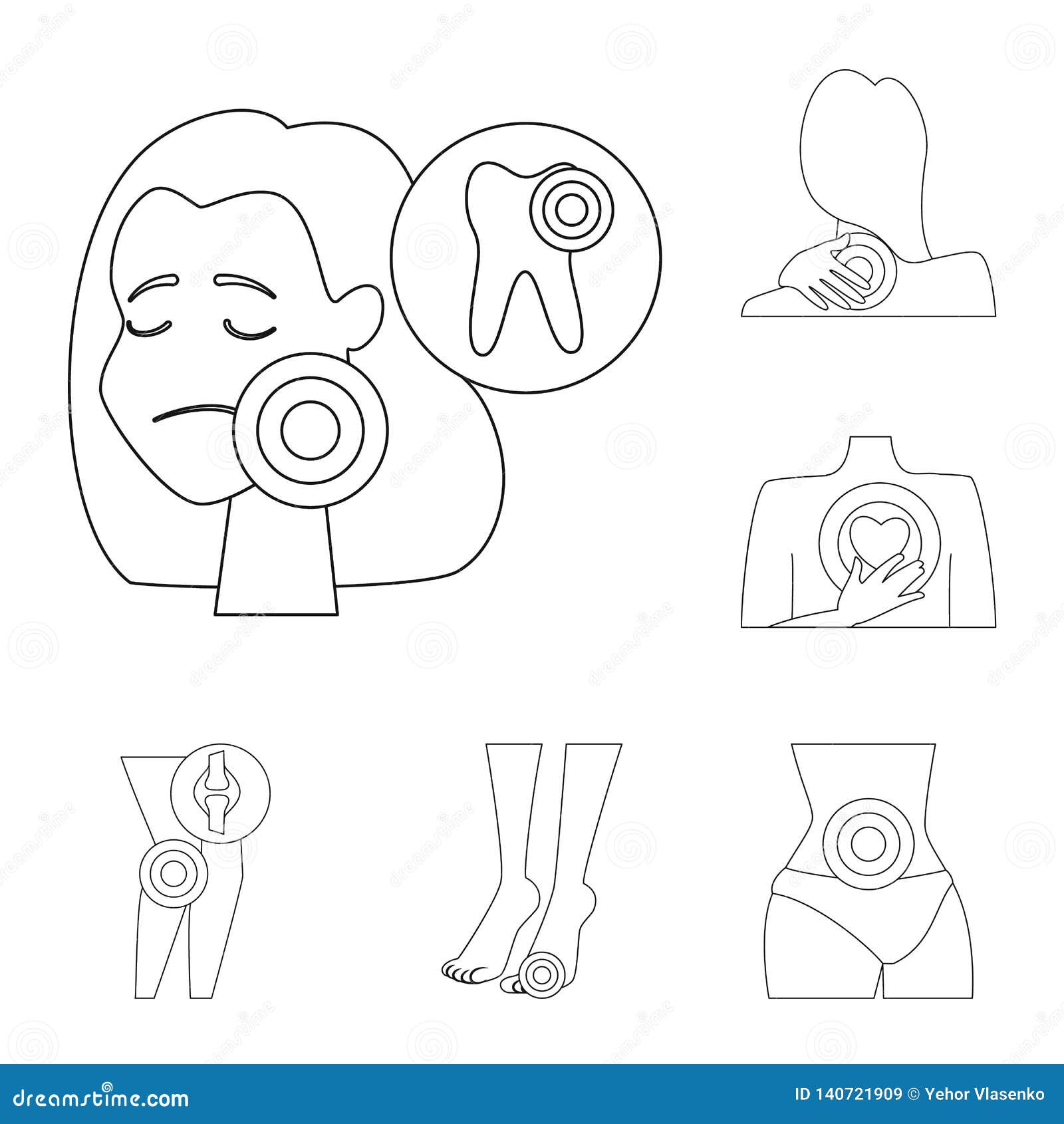 Isolated Object of Bone and Inflammation Symbol. Collection of Bone and ...