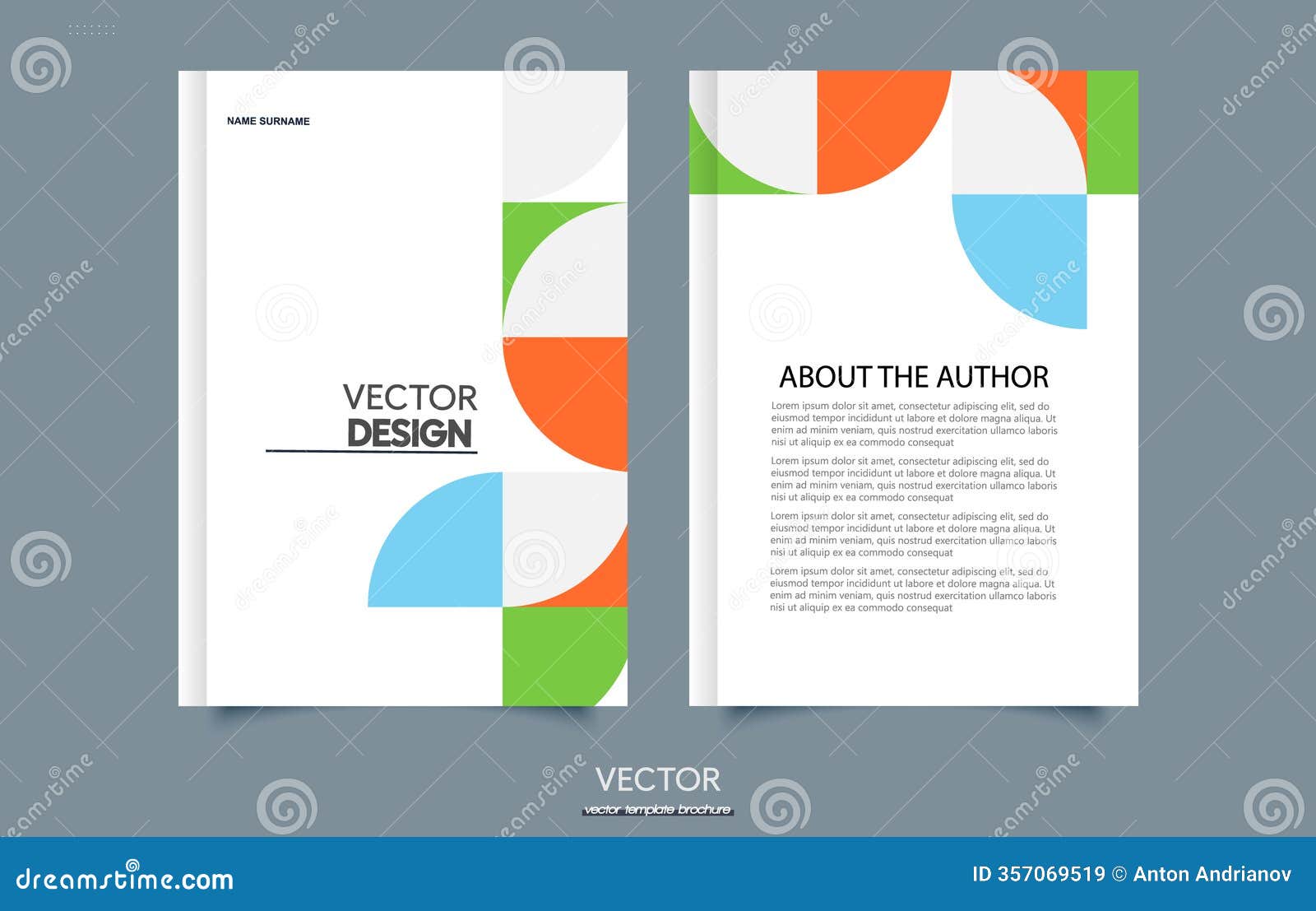 Vector Design Book Cover and Author Page Template Stock Vector ...
