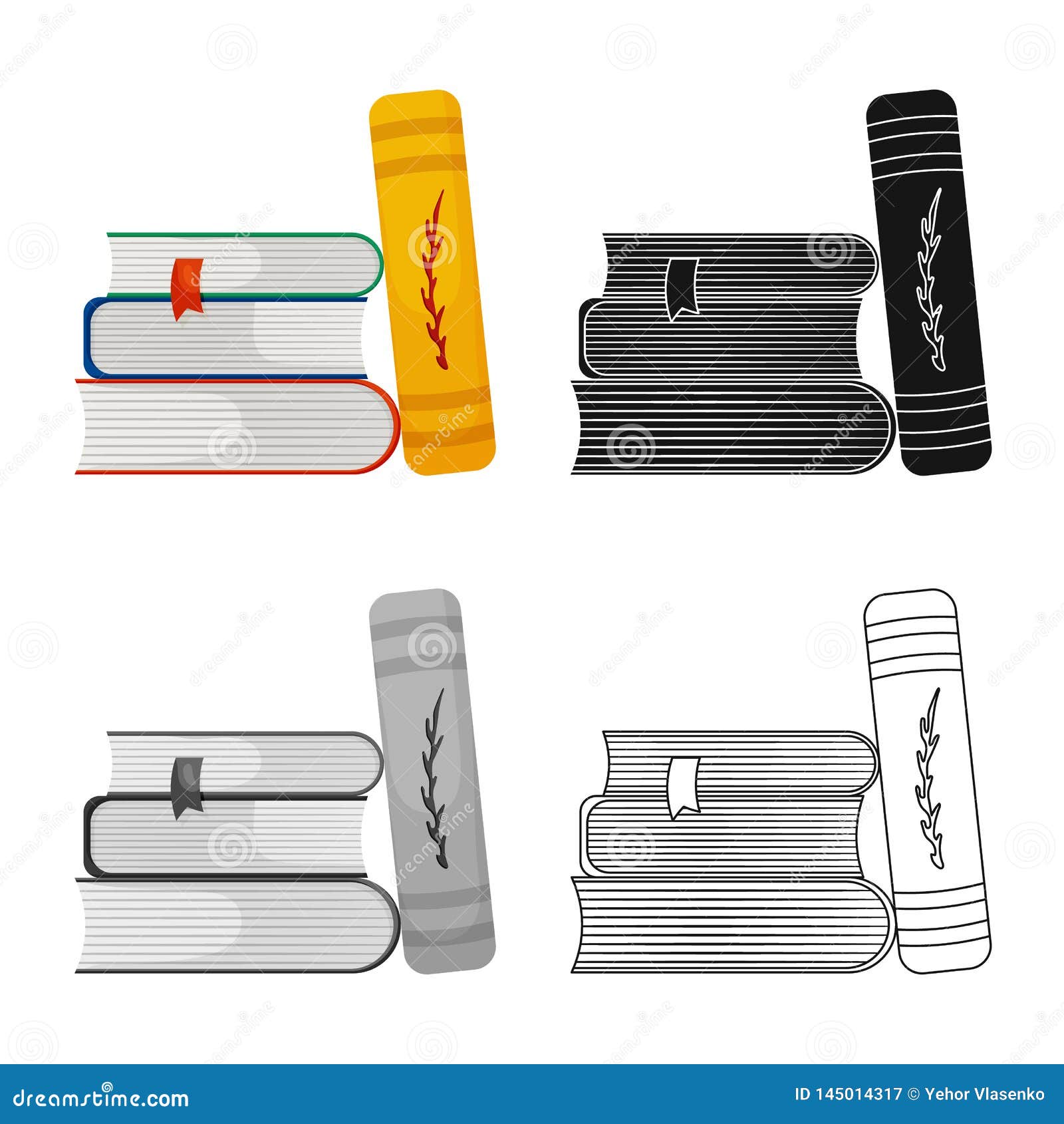 Vector Design of Book and Stack Sign. Collection of Book and Dictionary ...
