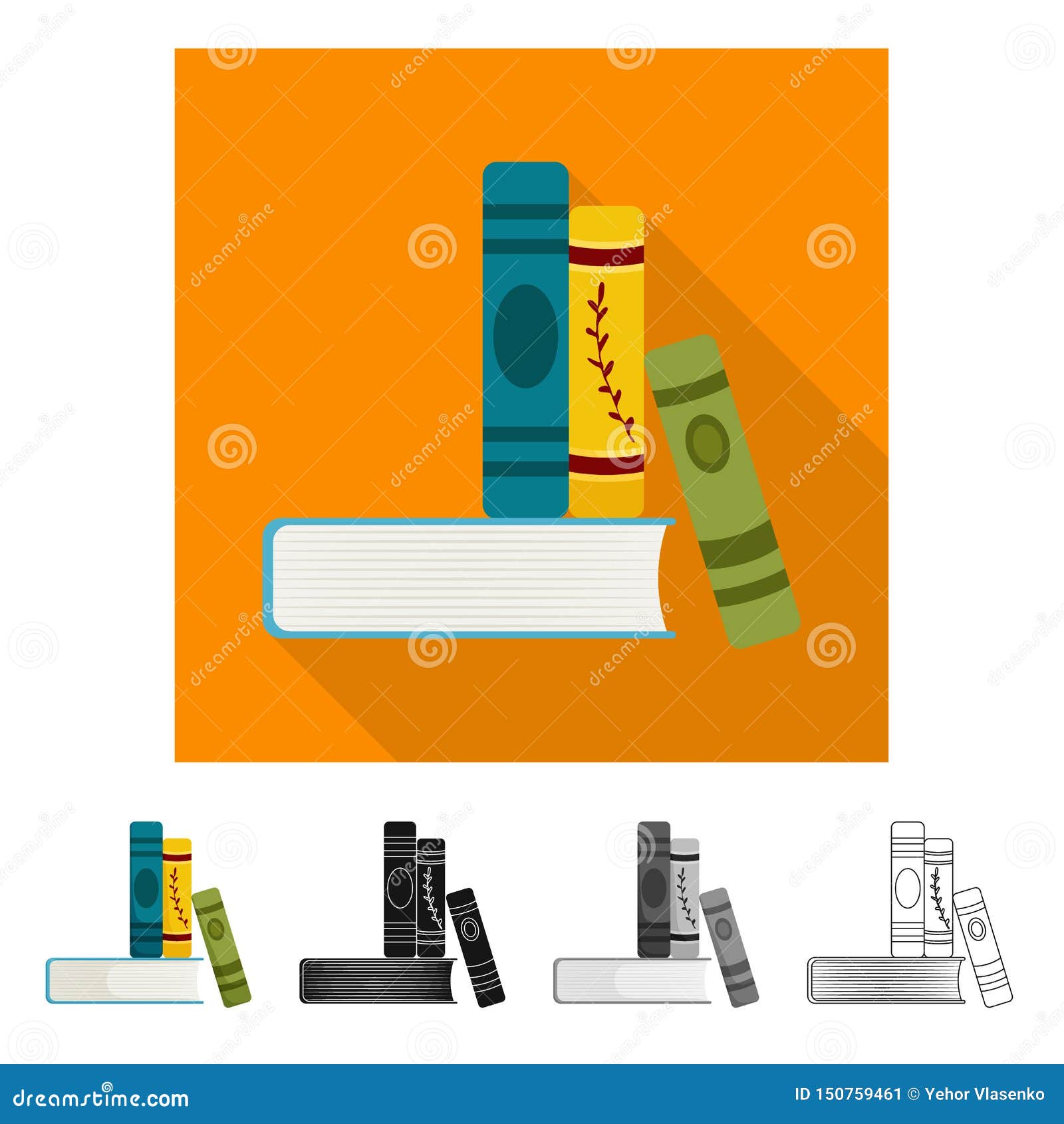 Isolated Object of Book and Stack Symbol. Collection of Book and ...