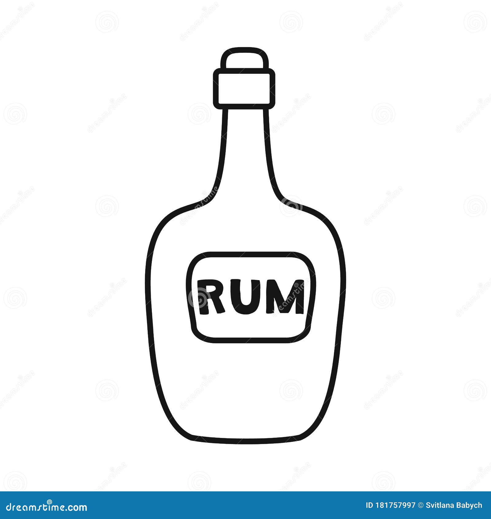 Vector Design of Bottle and Rum Logo. Graphic of Bottle and Bourbon ...