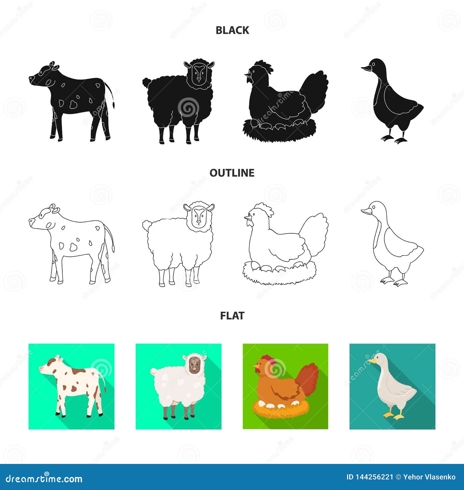 Vector Design of Breeding and Kitchen Sign. Set of Breeding and Organic ...