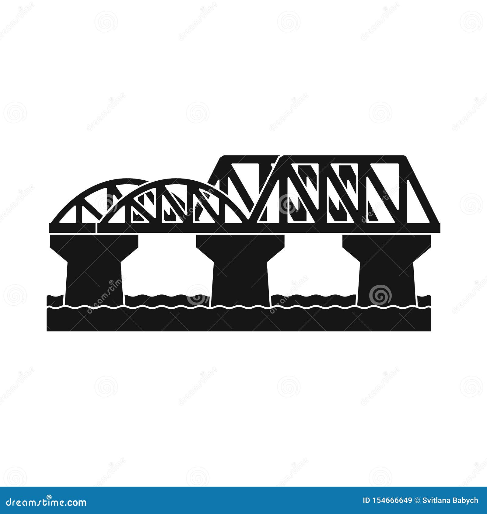 Vector Design of Bridge and River Logo. Set of Bridge and Railway Stock ...