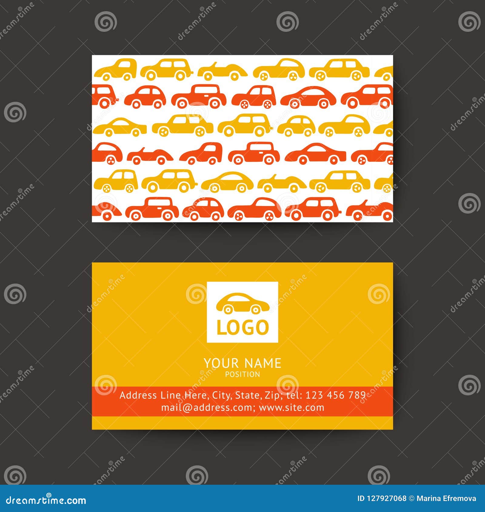 Vector Design Business Card for Auto. Stock Vector - Illustration of ...