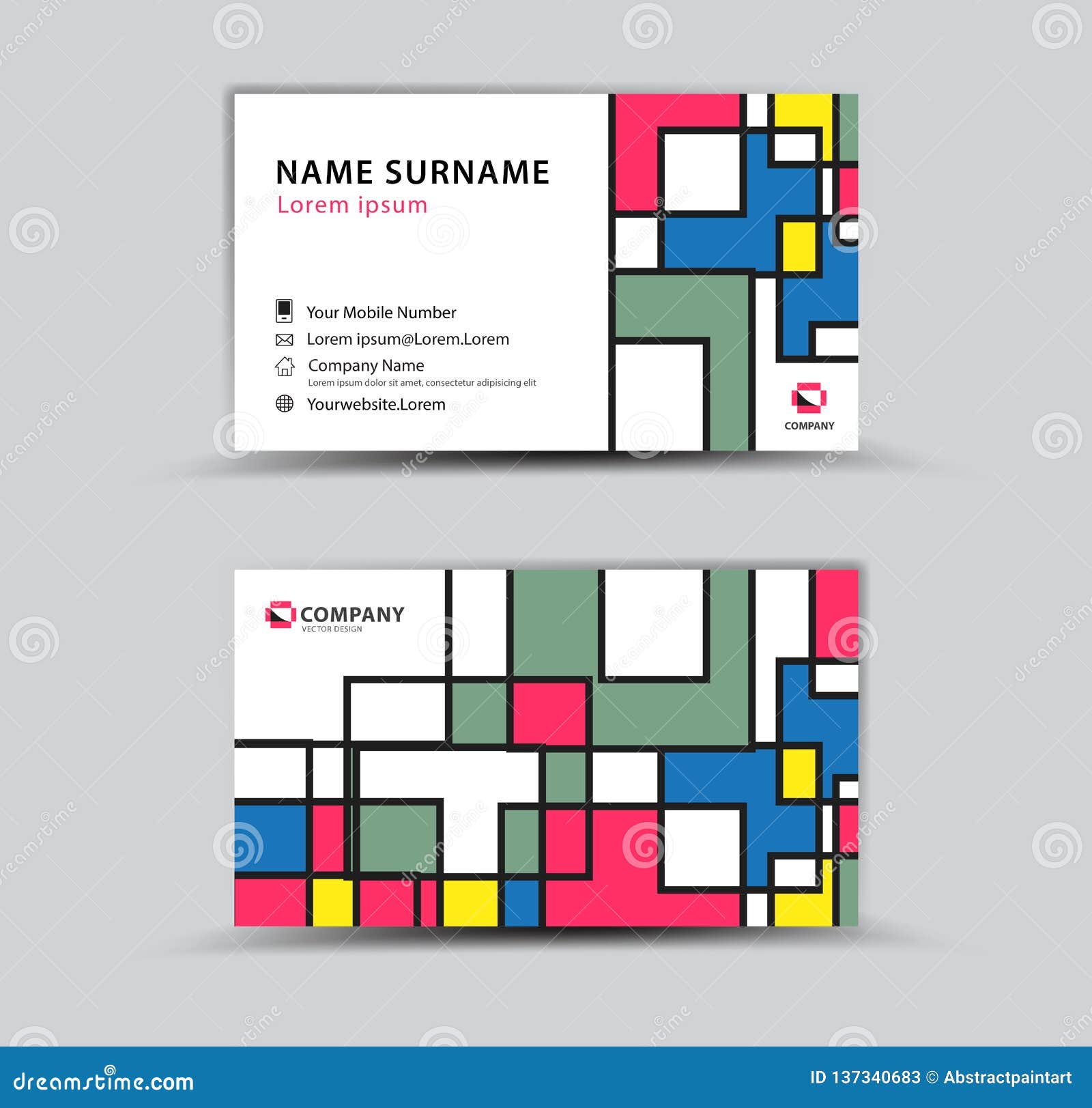 Business Card Template, Creative Idea Modern Concept Stock Vector ...