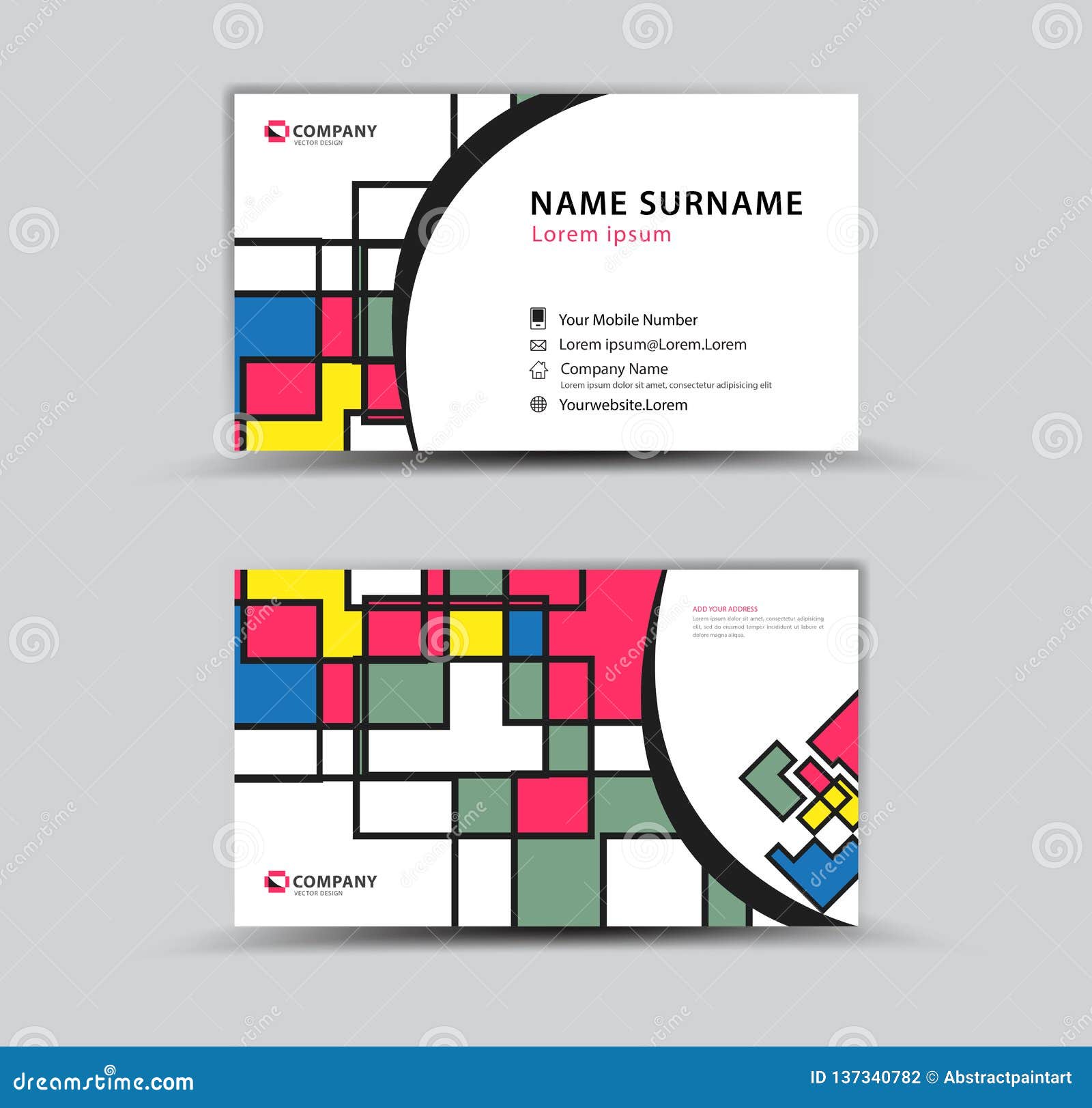 Business Card Template, Creative Idea Modern Concept Stock Vector ...