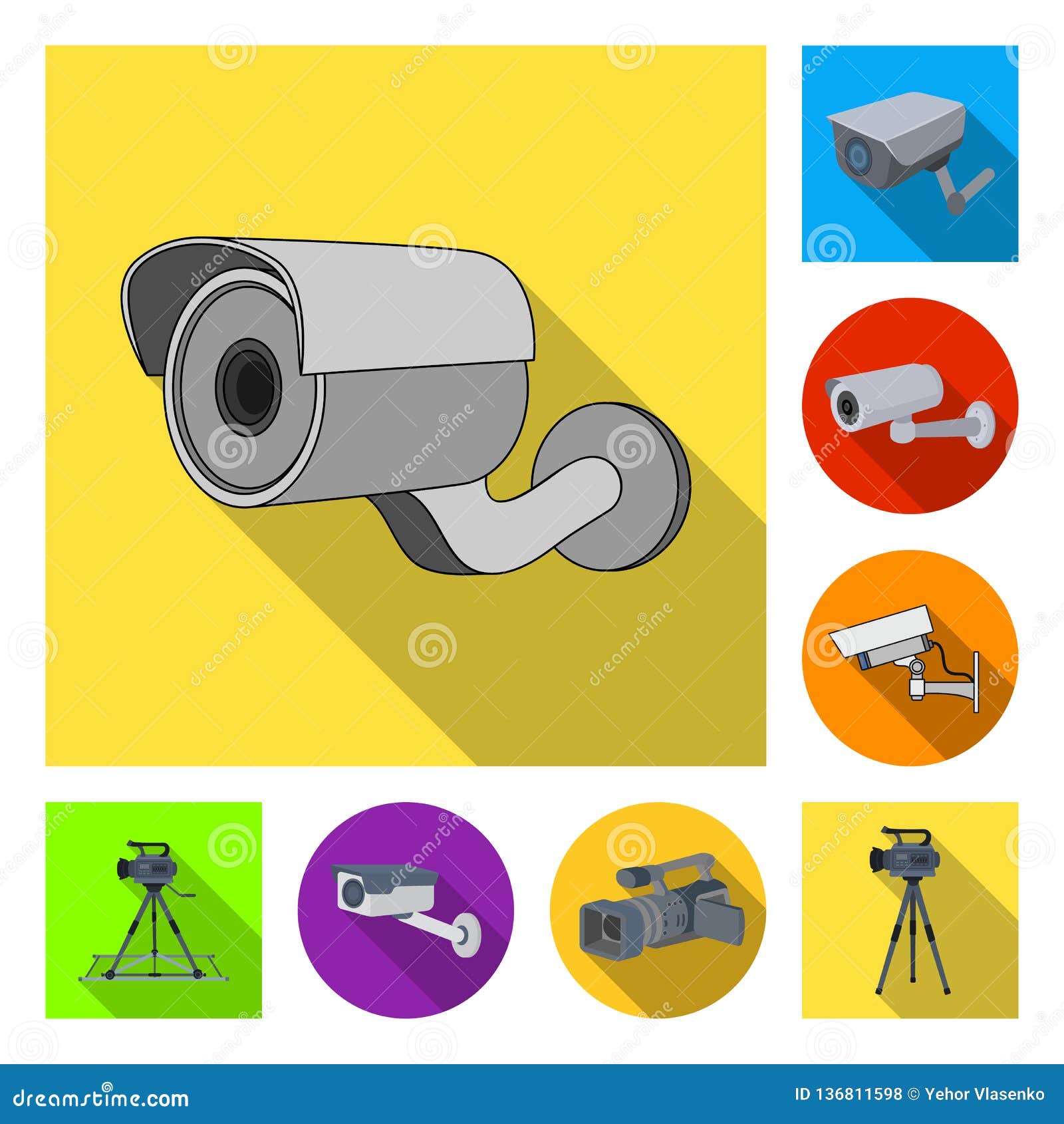 Isolated Object of Camcorder and Camera Symbol. Set of Camcorder and ...