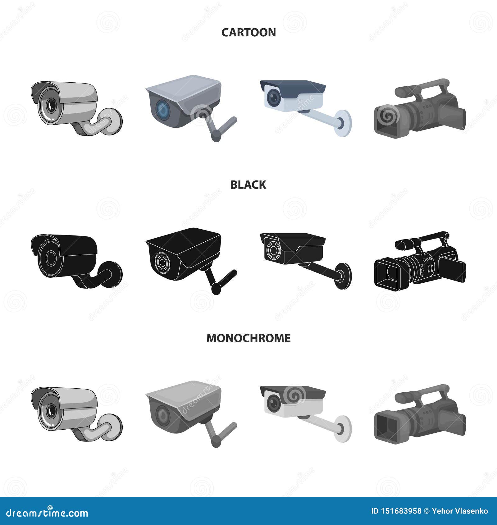 Vector Design of Camcorder and Camera Symbol. Set of Camcorder and ...