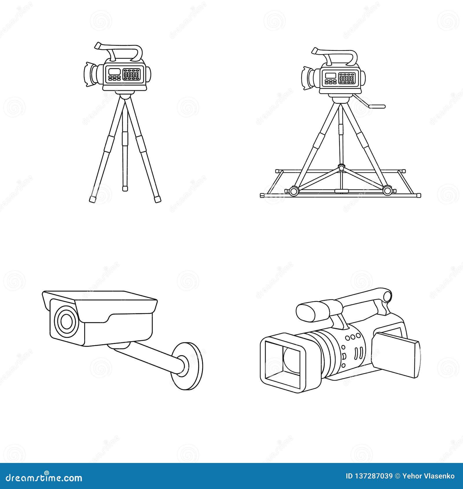 Vector Design of Camcorder and Camera Symbol. Set of Camcorder and ...