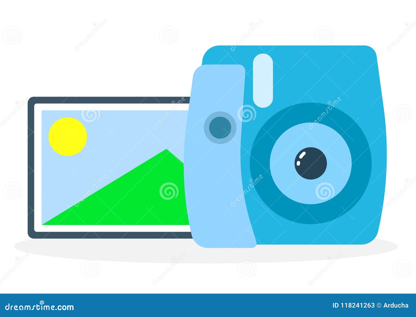 Instant camera stock vector. Illustration of print, equipment - 118241263