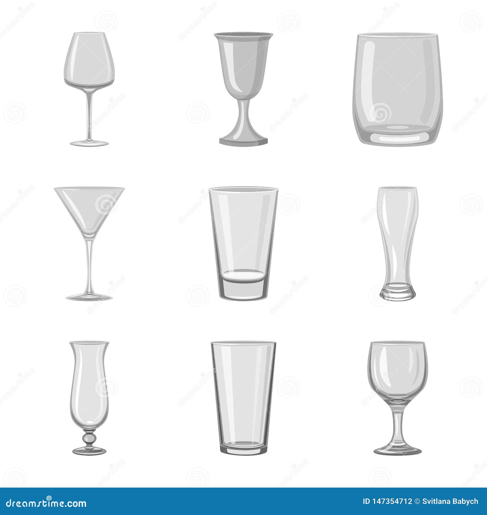 Vector Design of Capacity and Glassware Logo. Set of Capacity and ...