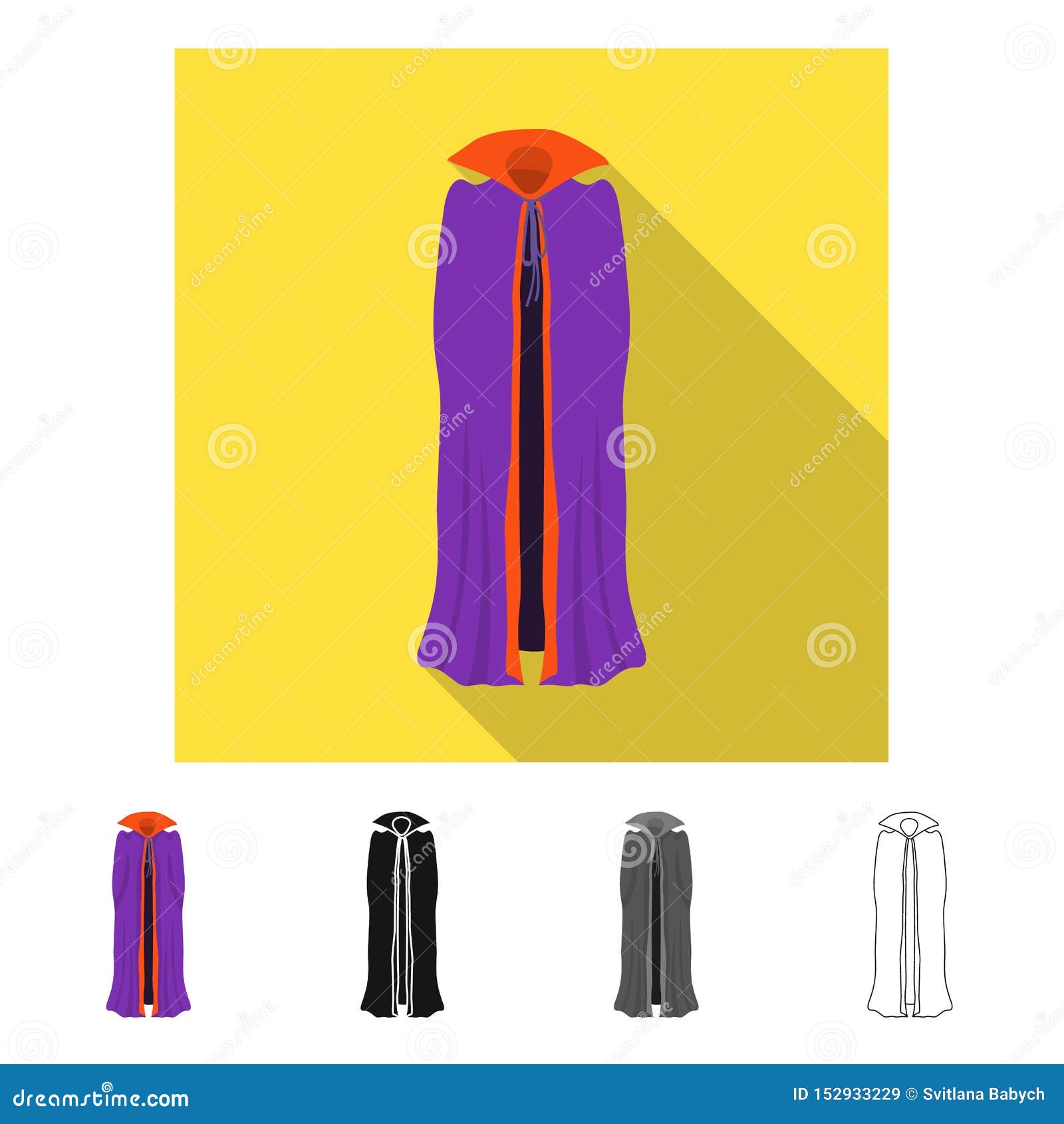 Isolated Object of Cape and Vampire Sign. Collection of Cape and Evil ...