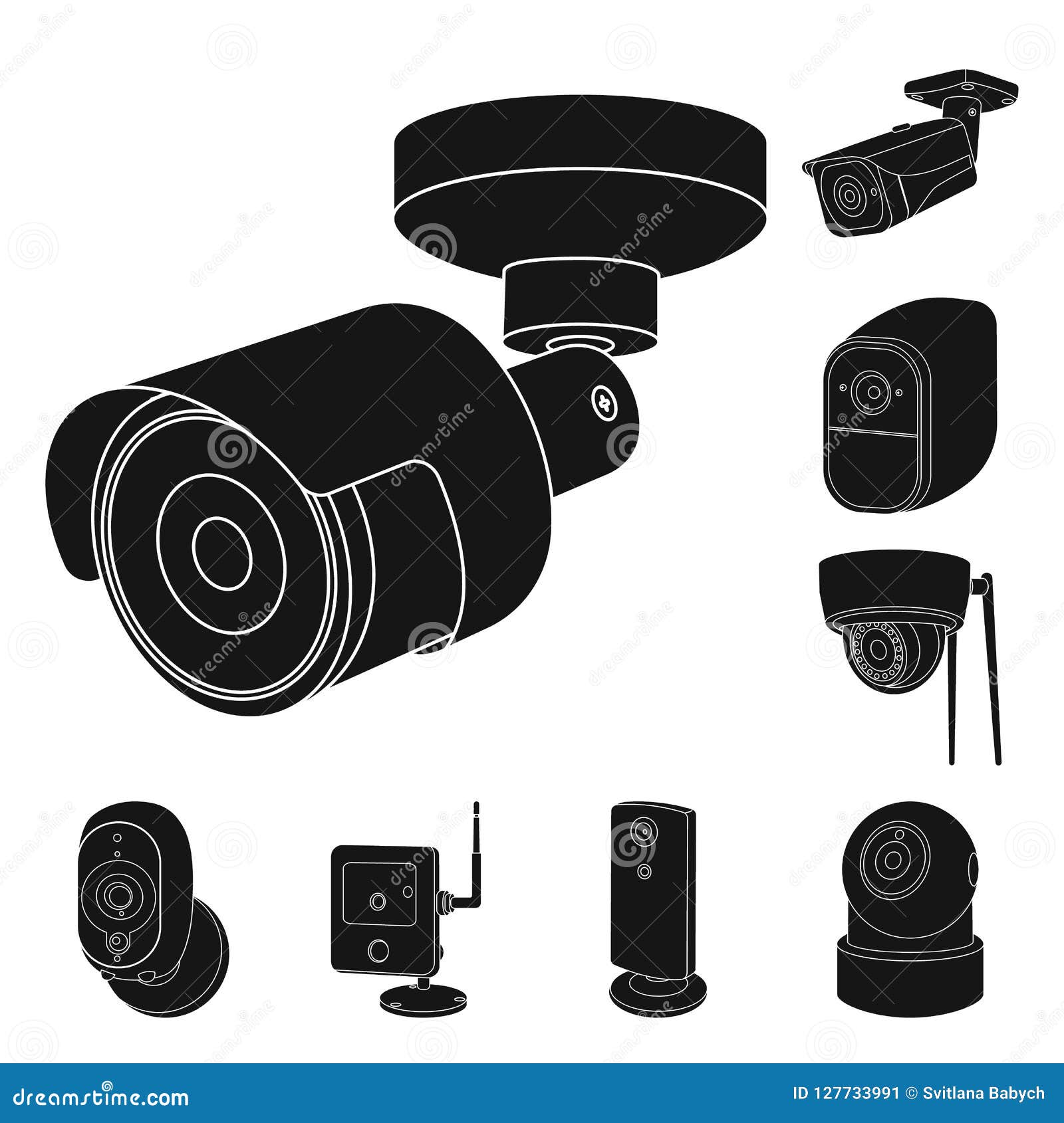 Vector Design of Cctv and Camera Icon. Collection of Cctv and System ...