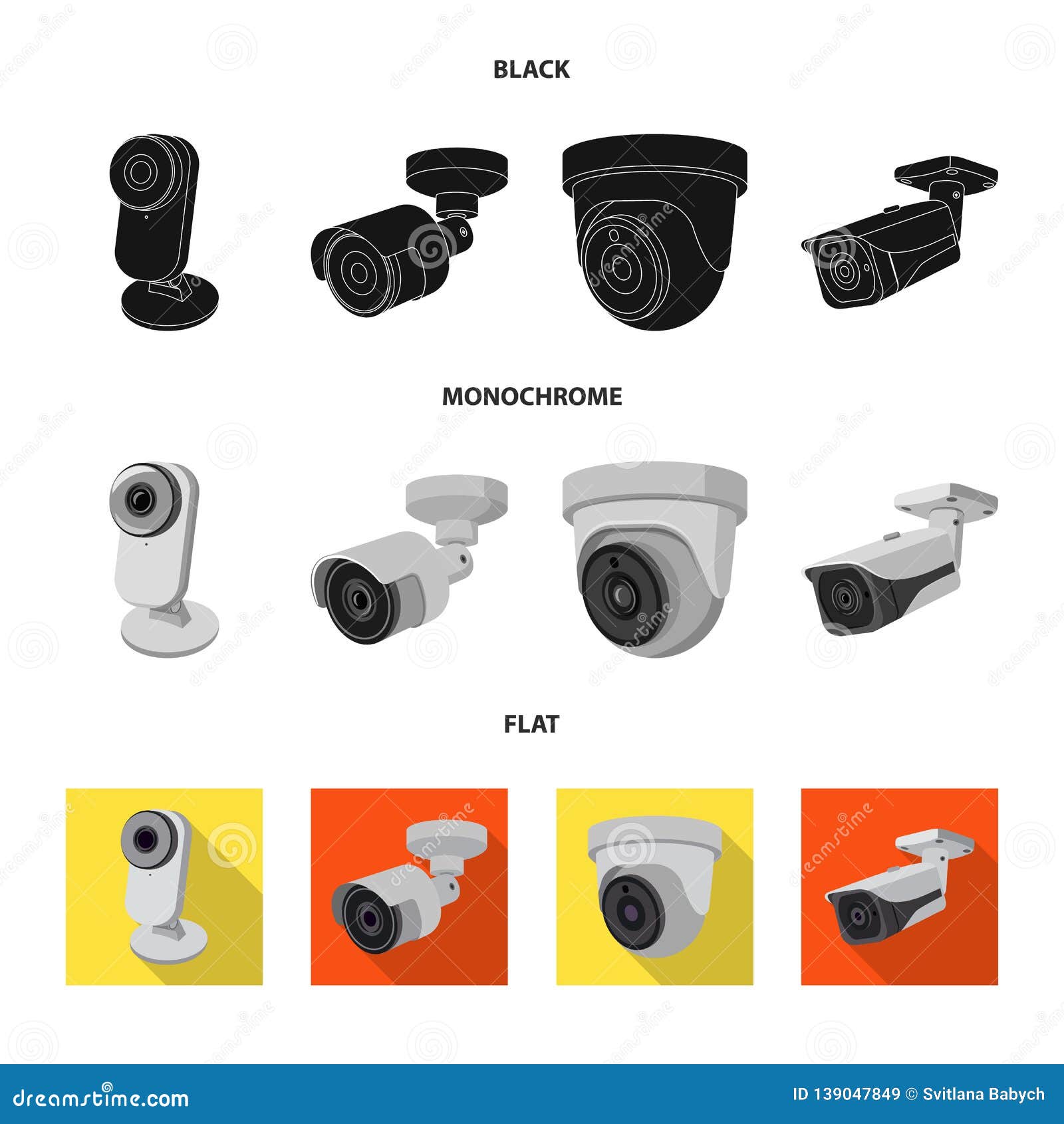 Vector Design of Cctv and Camera Logo. Collection of Cctv and System ...