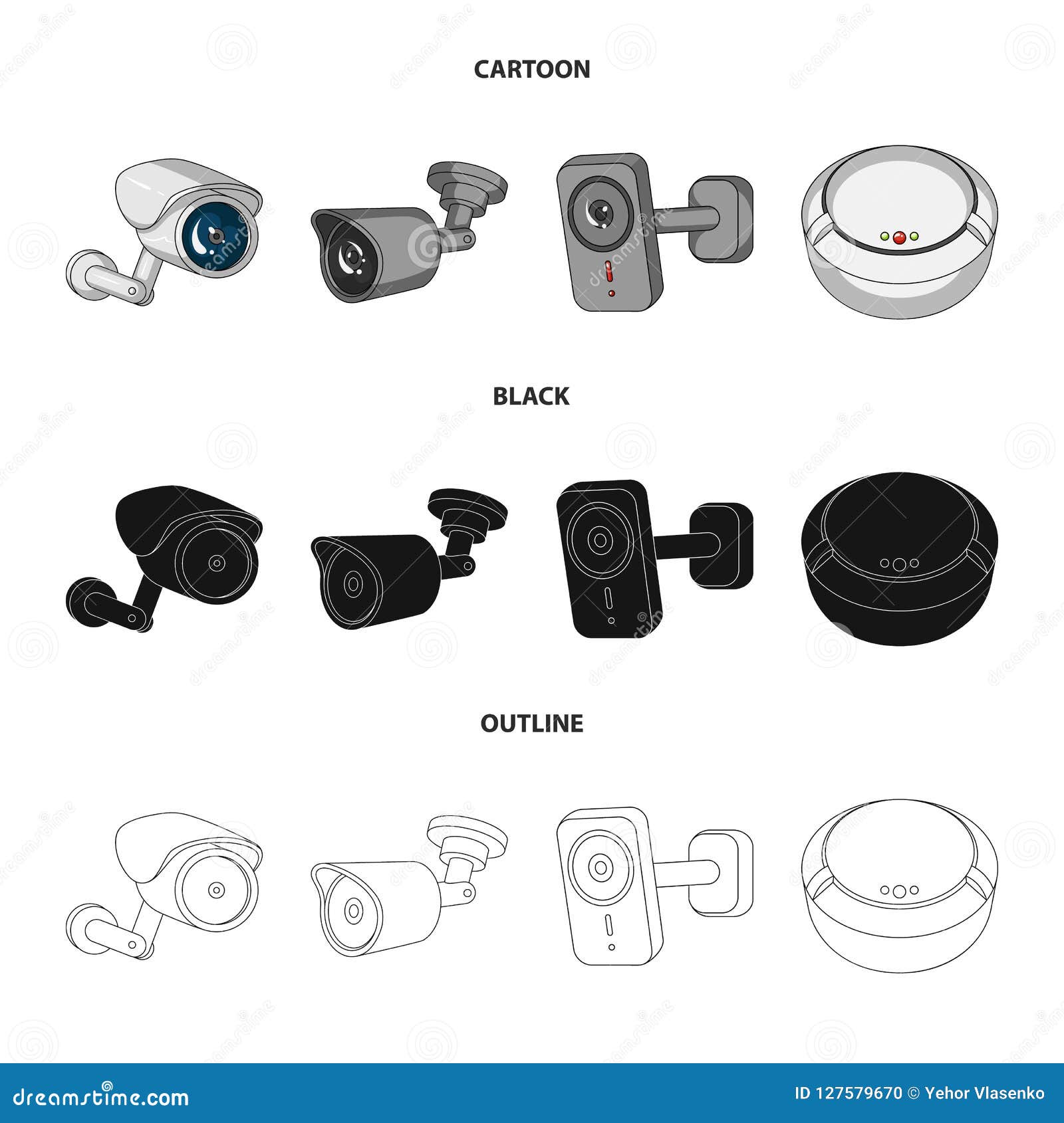 Isolated Object of Cctv and Camera Sign. Set of Cctv and System Stock ...