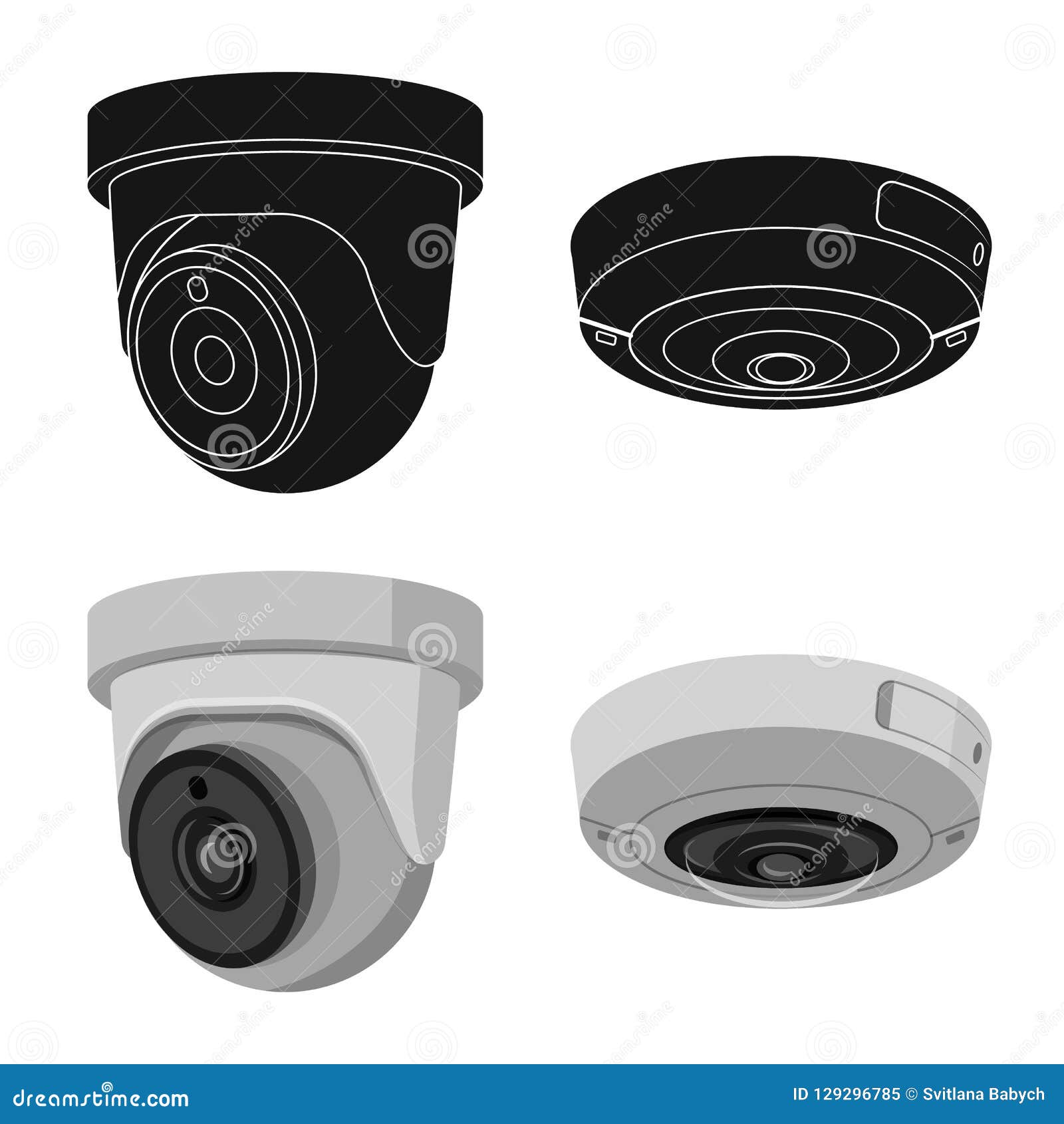 Isolated Object of Cctv and Camera Sign. Collection of Cctv and System ...