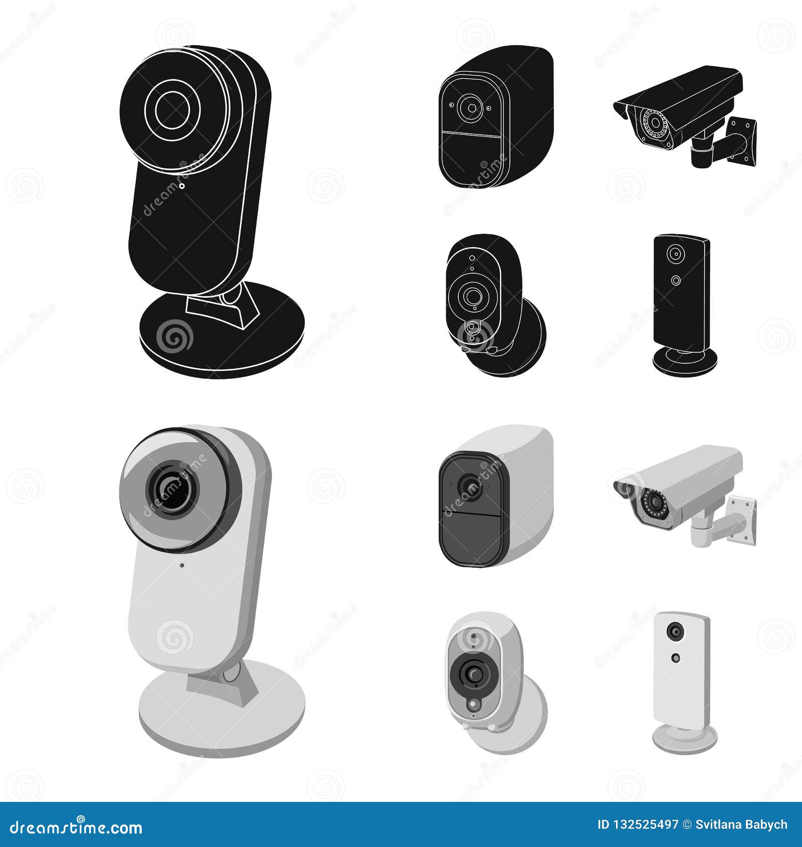 Vector Design of Cctv and Camera Sign. Collection of Cctv and System ...